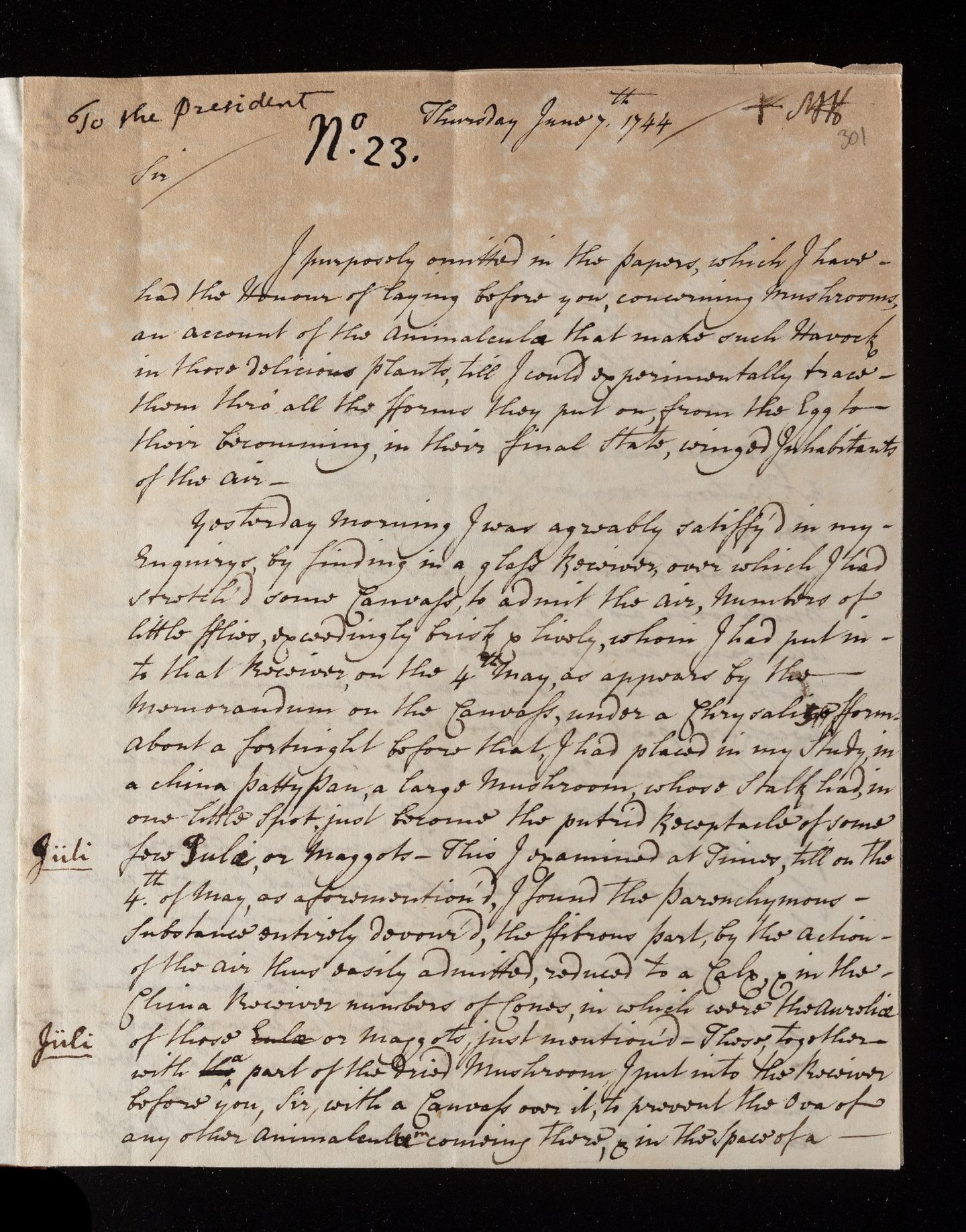 Letter, 'Of the animalcula in mushrooms' from Roger Pickering to the ...