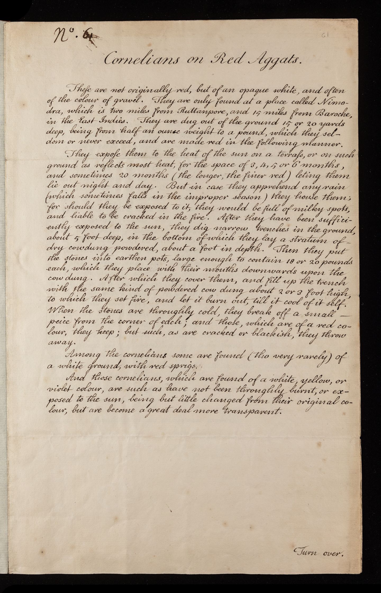Paper, 'Conelians on Red Aggats; Aggats commonly called mocha stones ...