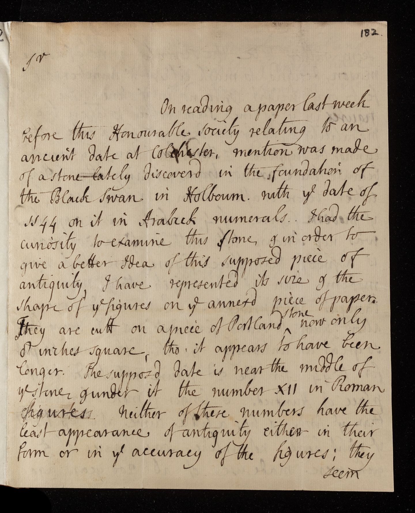 Letter, 'Arabic numeral 1144 on a stone in the foundations of the Black ...