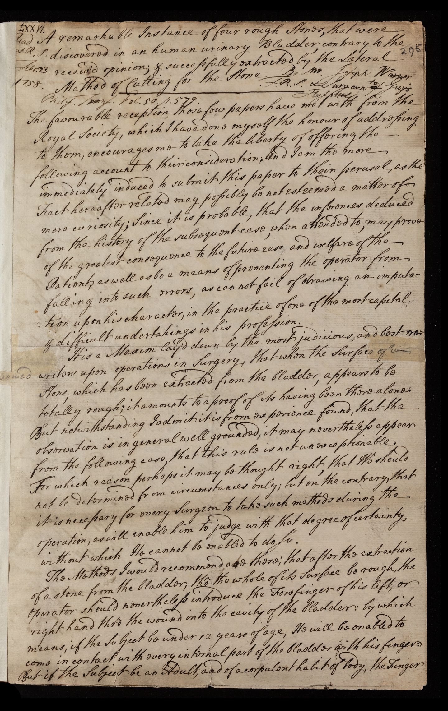 Paper, 'Four rough calculi successfully extracted by lithotomy' by ...