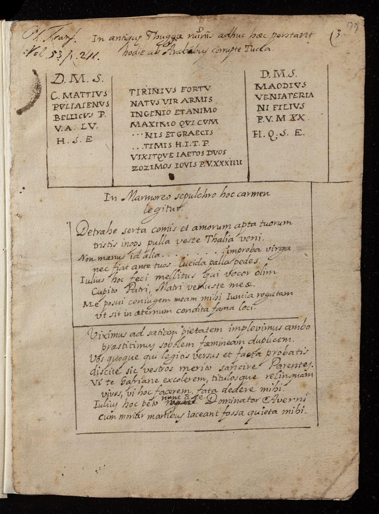 Paper, 'Roman inscriptions at Tunis copied in 1730' by John Locke | The ...