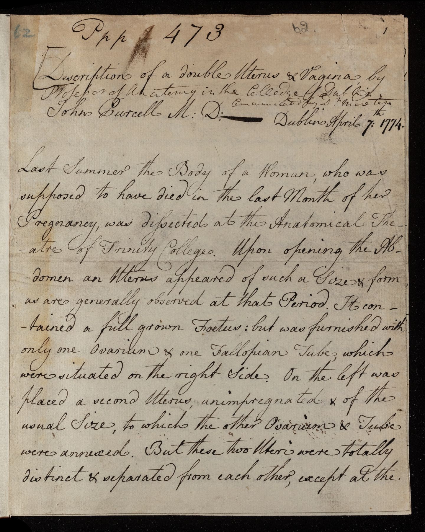 Paper, 'Of a double uterus and vagina' by John Purcell | The Royal ...