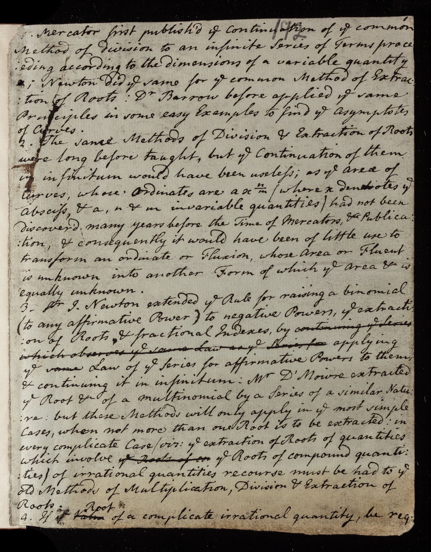 Paper, 'On infinite series' by Edward Waring | The Royal Society: Science in the Making