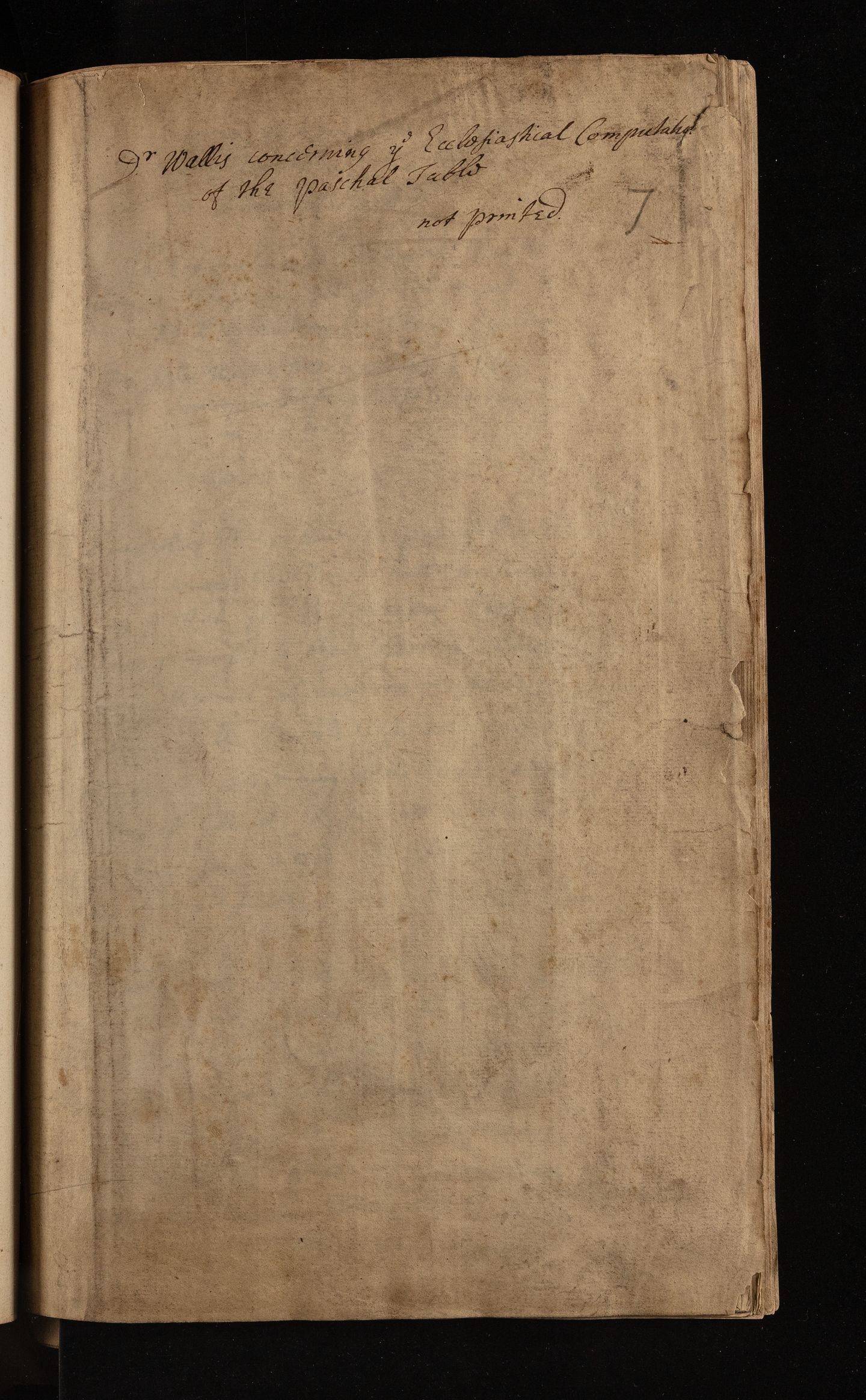 Dr Wallis concerning the Ecclesiastical Computation of the Paschal ...