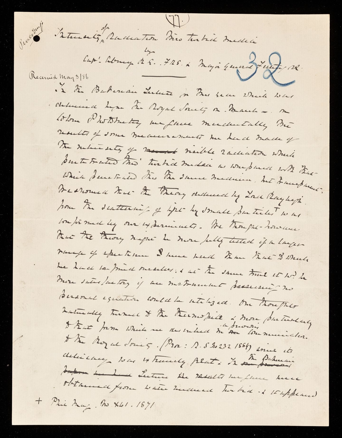 Paper, 'Intensity of radiation through turbid media' by [William De ...