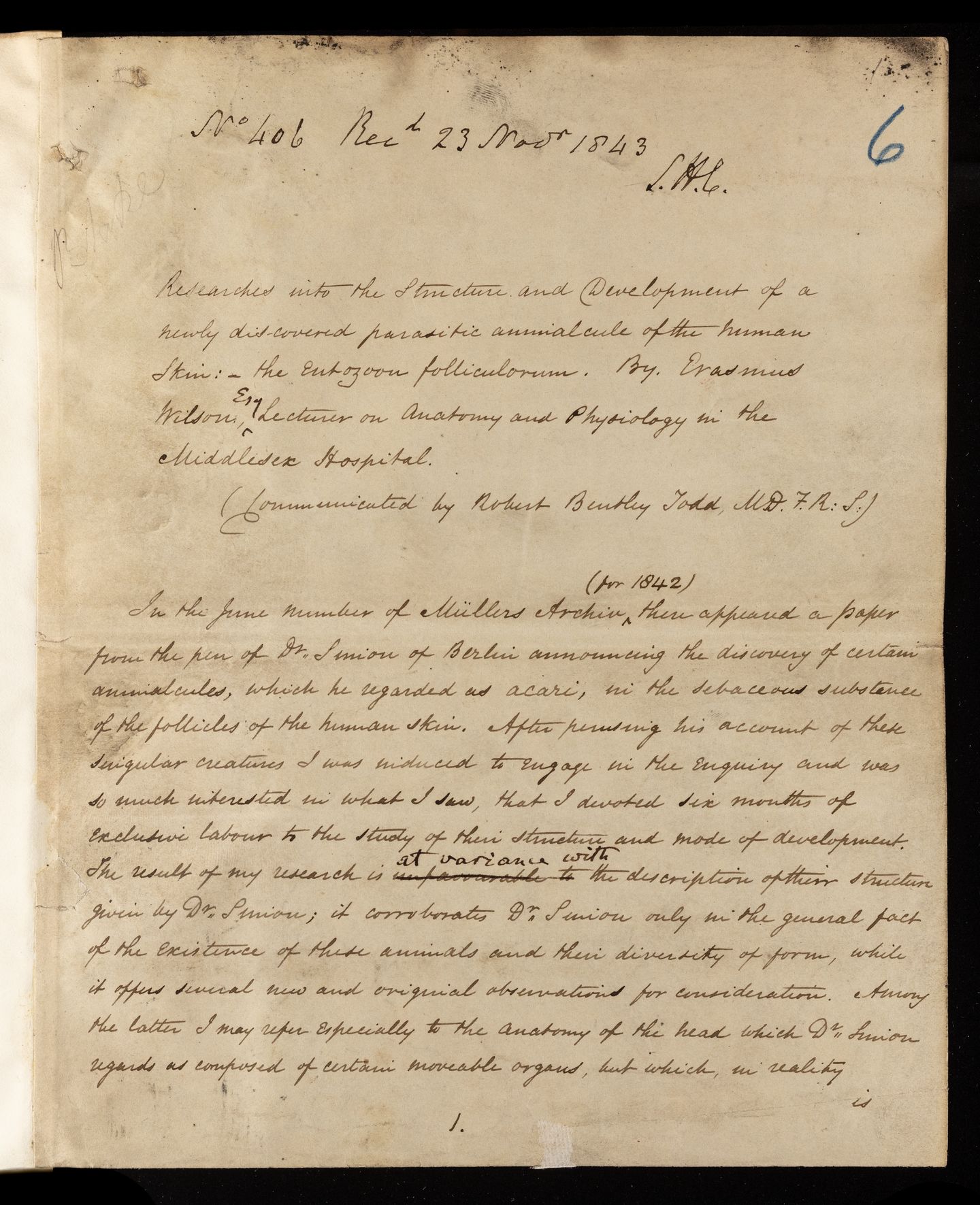 Paper, 'Researches into the structure and development of a newly ...