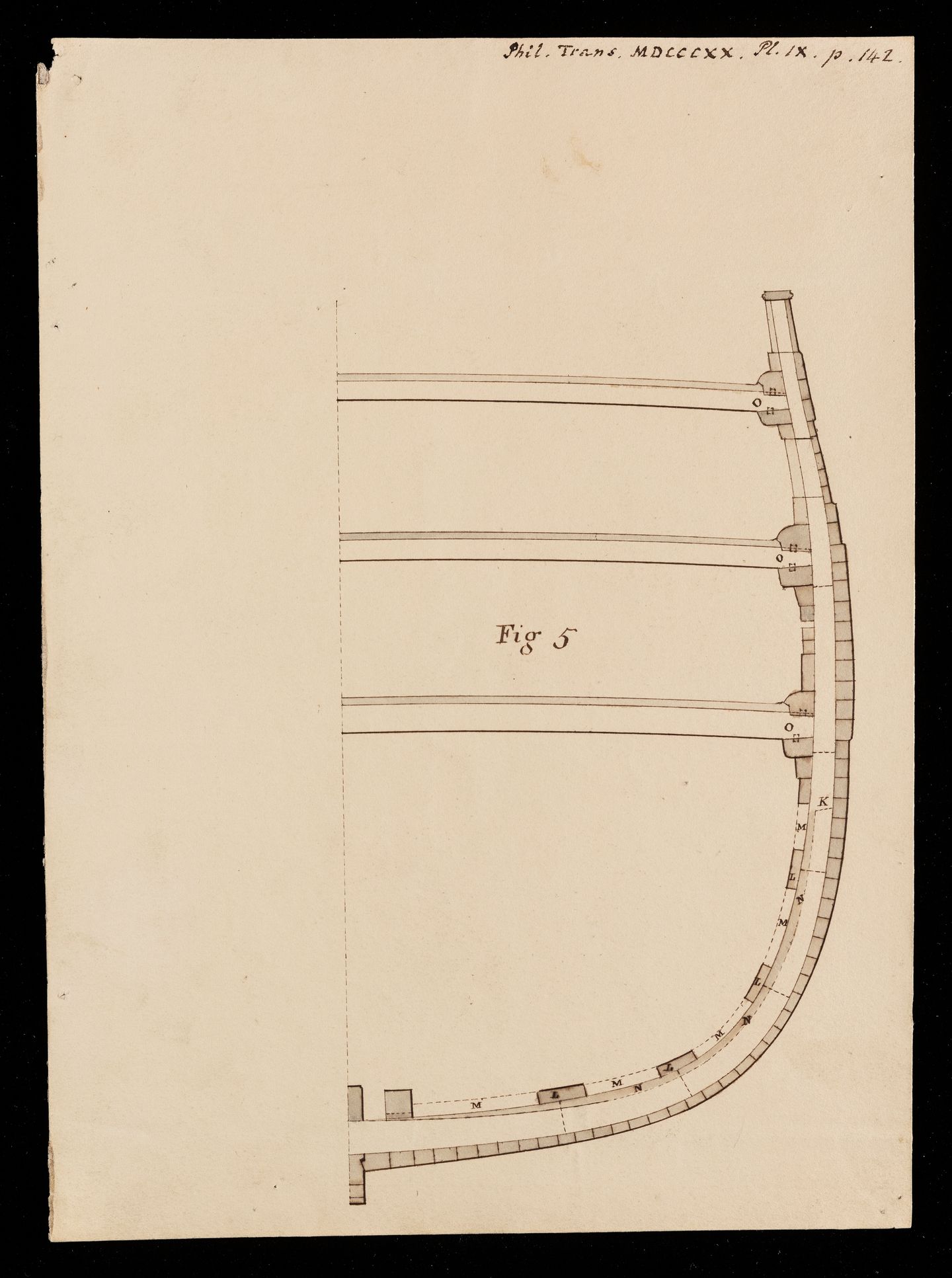 Drawings, cross section of a merchant ship by [Robert Seppings?] | The ...