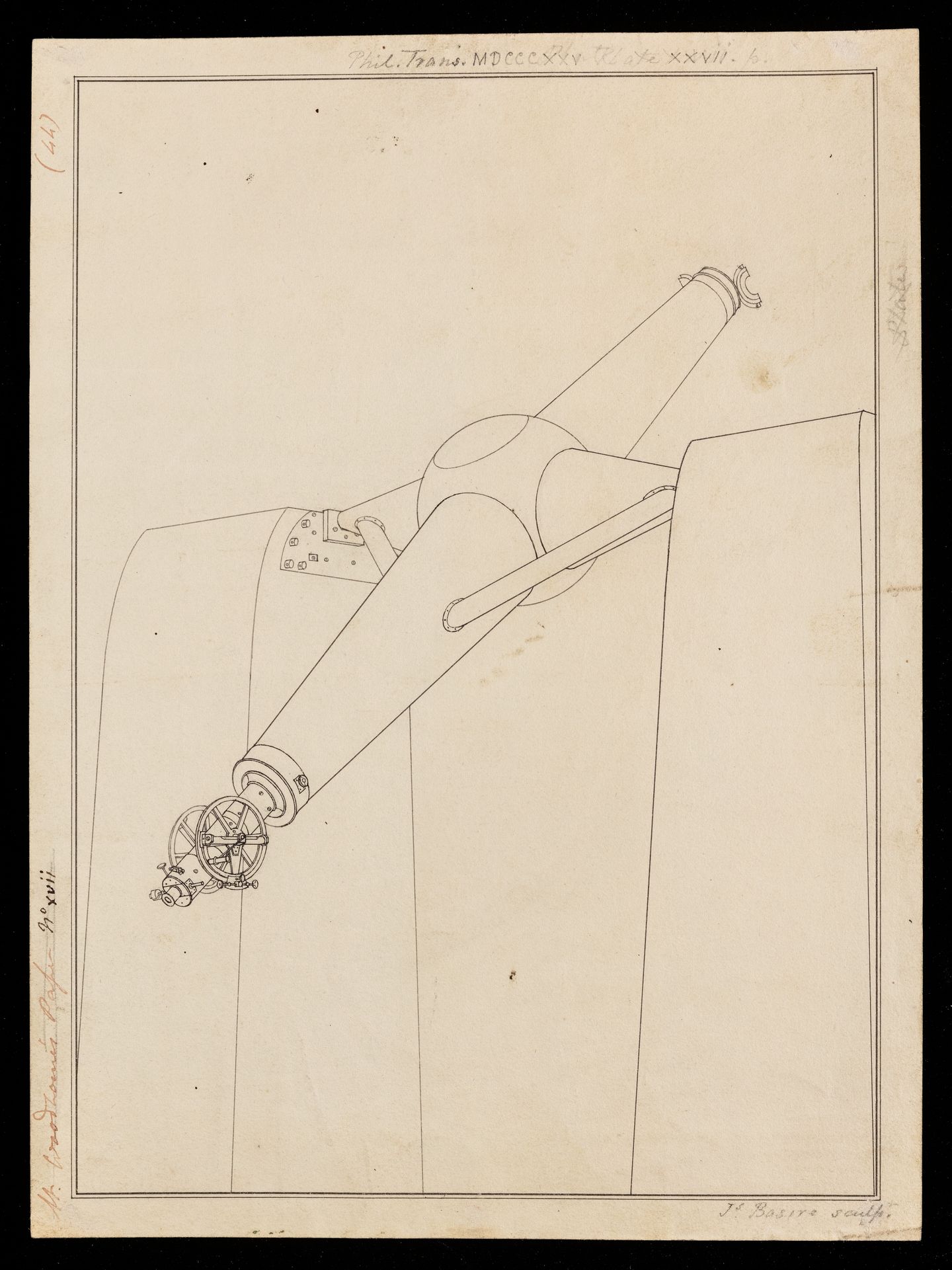 Diagram, transit telescope at Cambridge Observatory by unknown artist ...