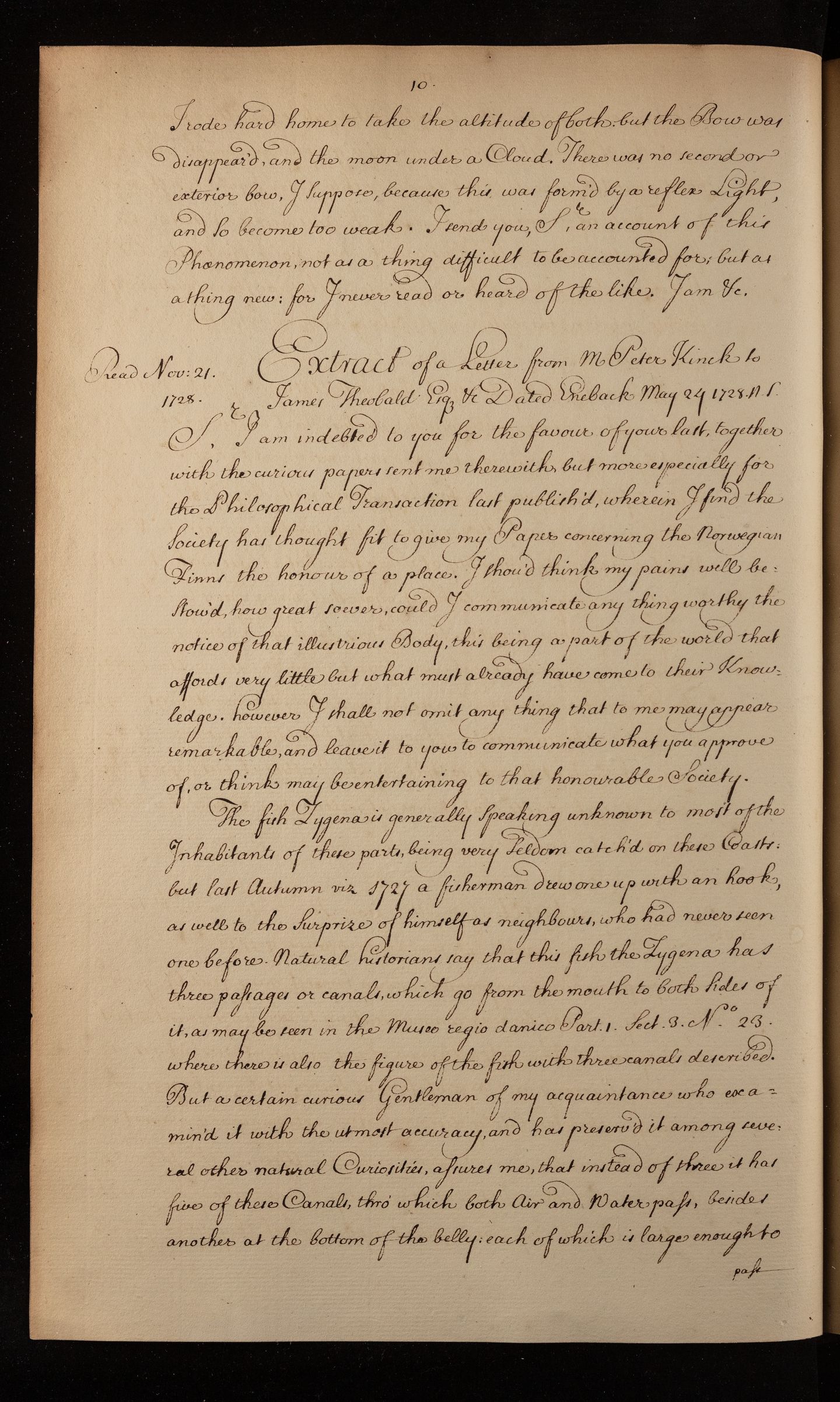 Extract of a Letter from Peter Kinck to James Theobald | The Royal ...