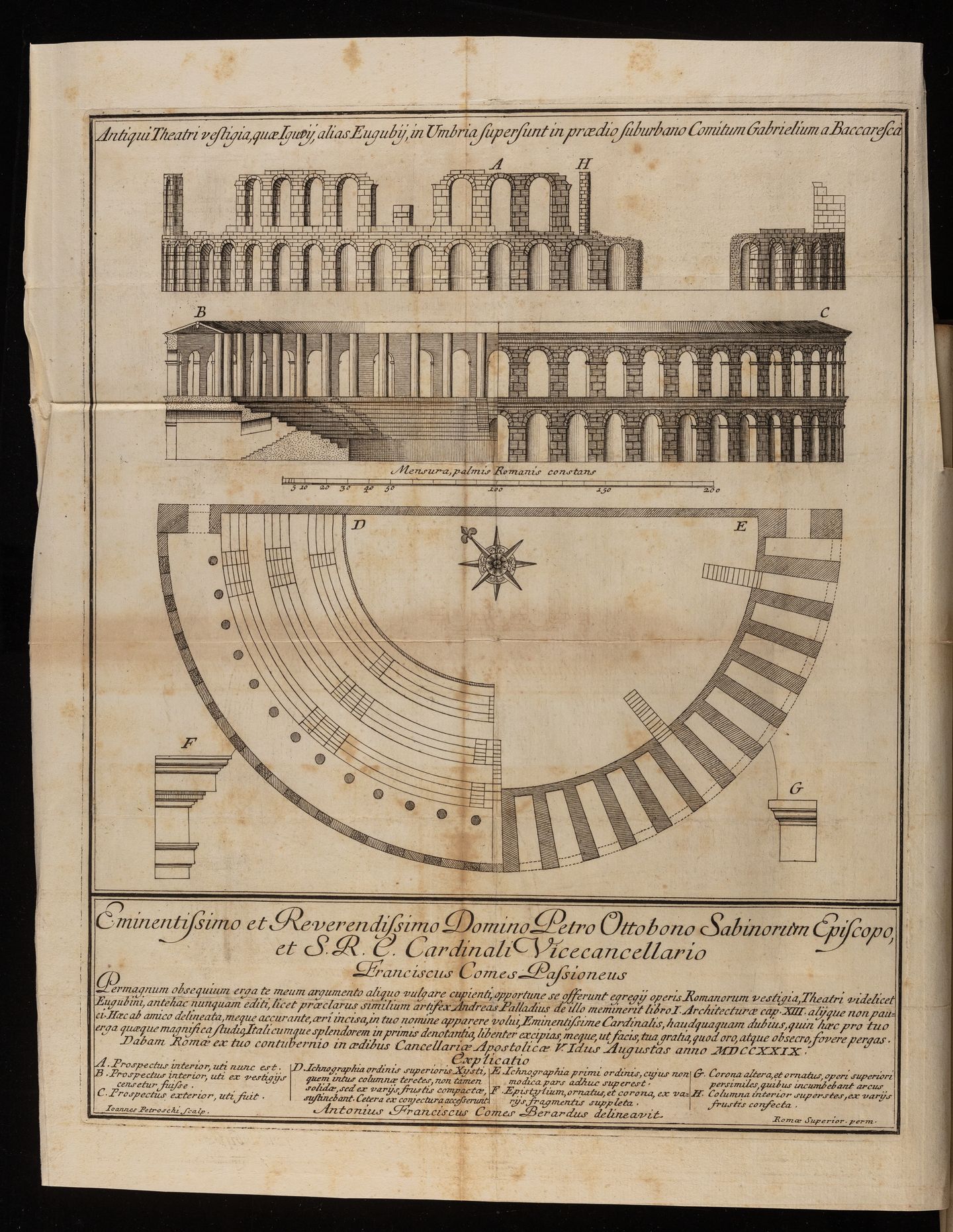Engraving of a plan of a Roman amphitheatre in Umbria | The Royal ...
