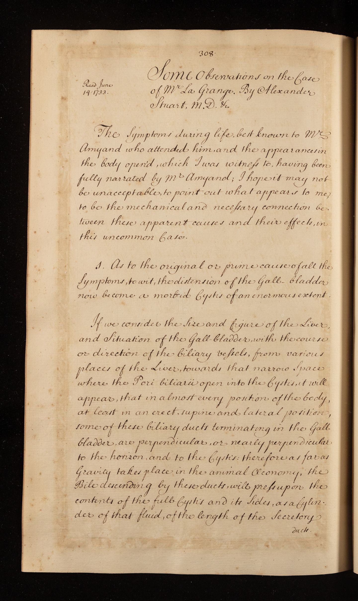 'Some Observations on the Case of Mr La Grange' by Alexander Stuart ...