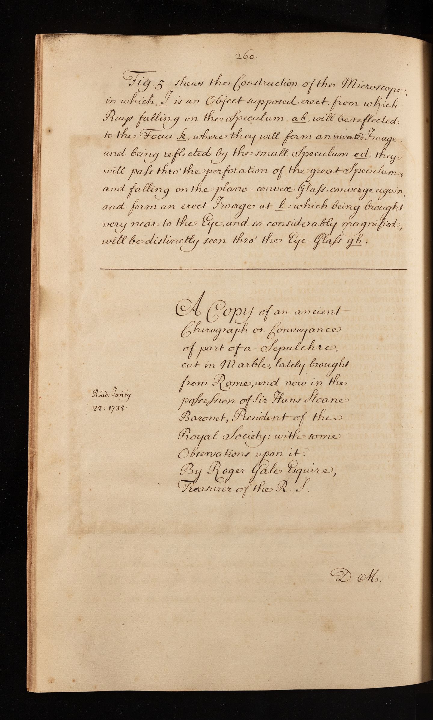 'Copy of an ancient Chirograph or conveyance of part of a Sepulchre cut ...