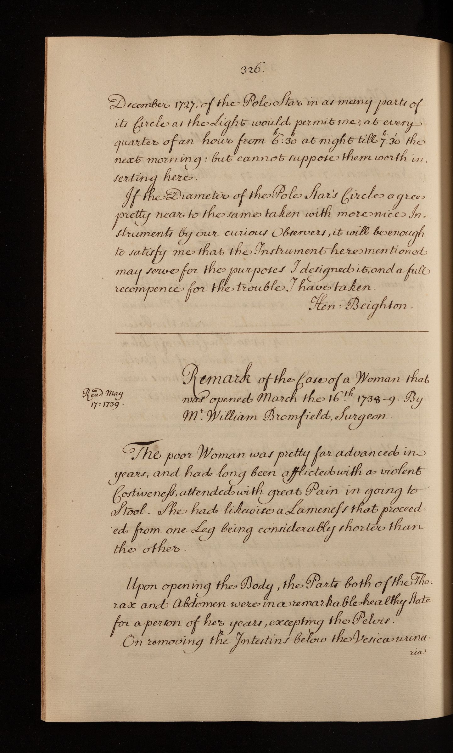 Details of case and post-mortem of two women by Mr William Bromfield ...