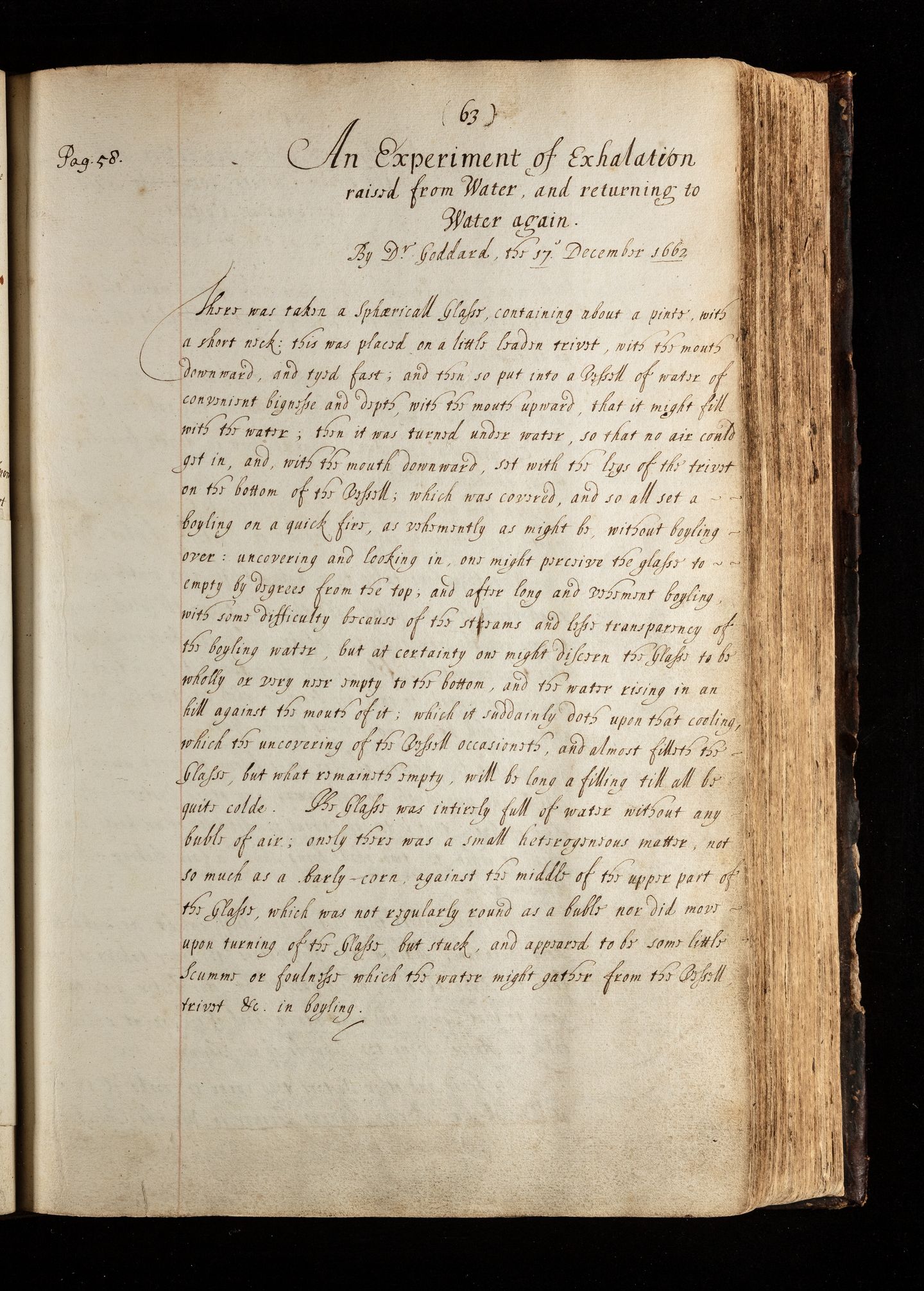 'An Experiment of Exhalation raised from Water and returning to Water ...