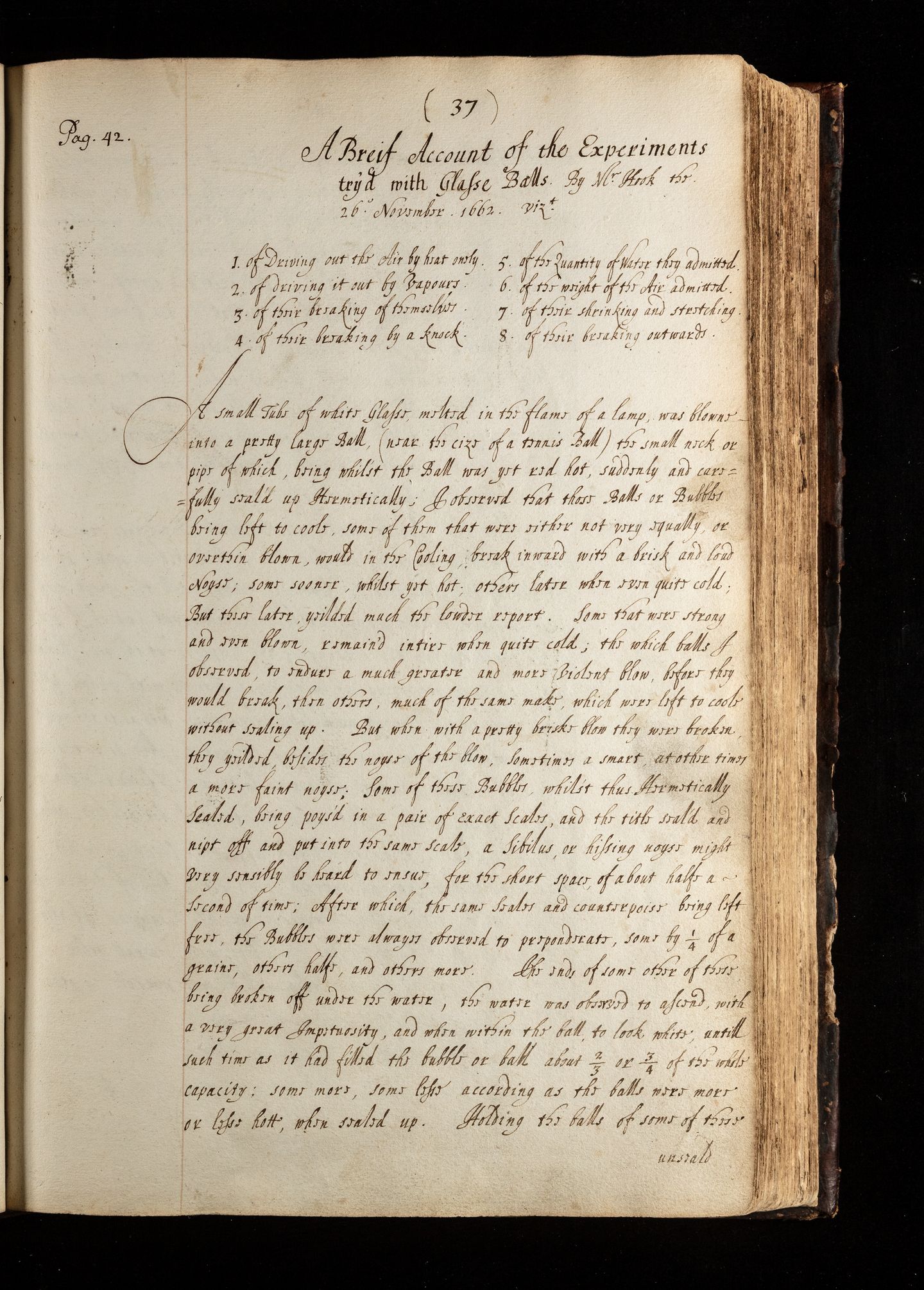 'A Brief Account of the Experiments tryd with Glasse Balls' by Robert Hooke | The Royal Society ...