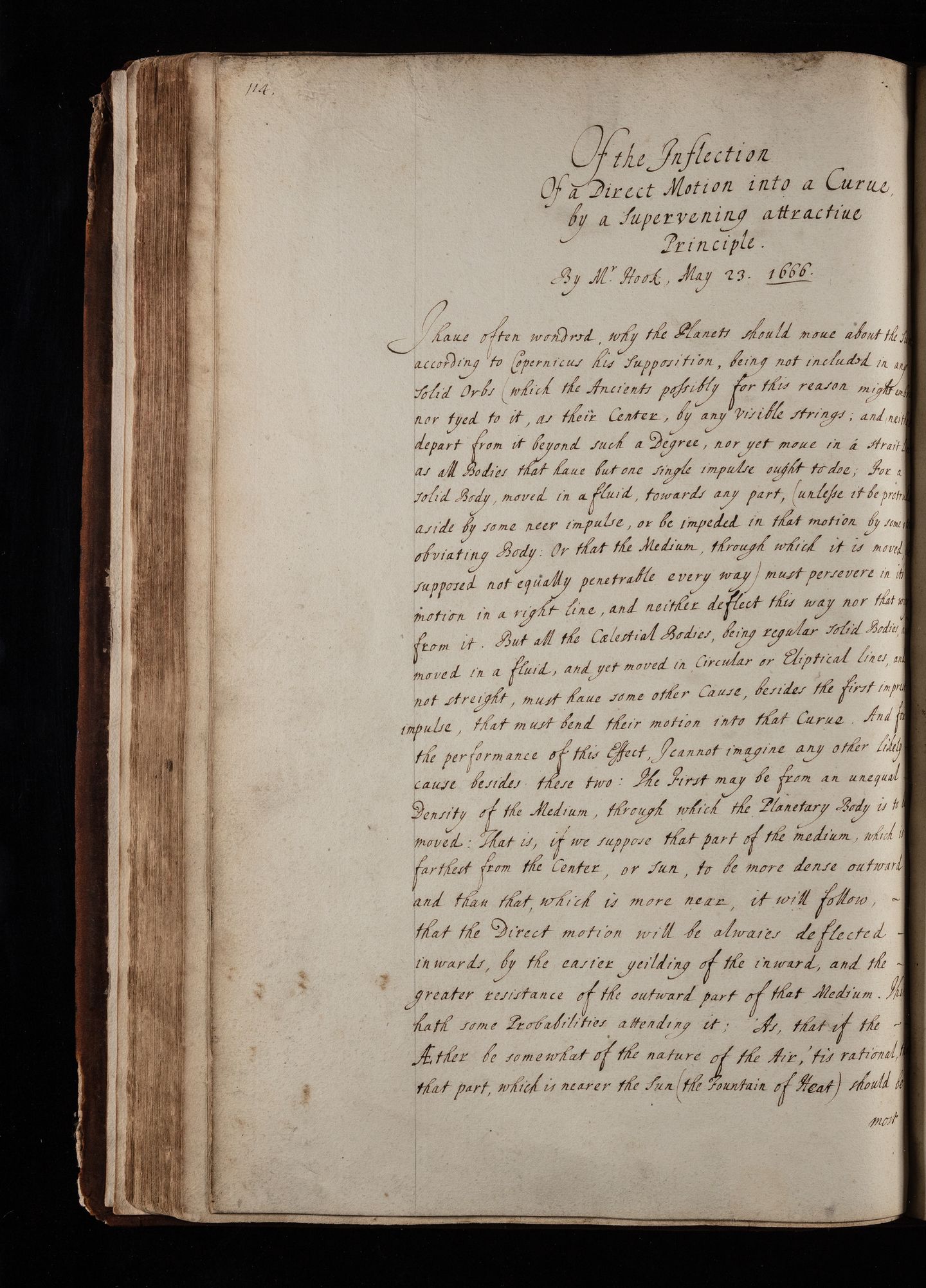 'Of the Inflection Of a Direct Motion into a Curve by a Supervening ...