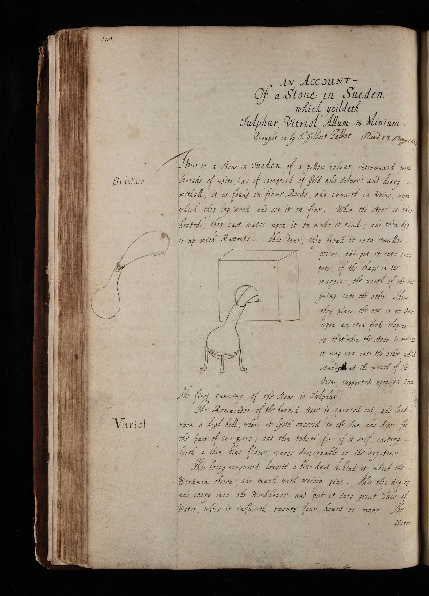 'An Account Of a Stone in Sueden [Sweden] which yieldeth Sulphur ...