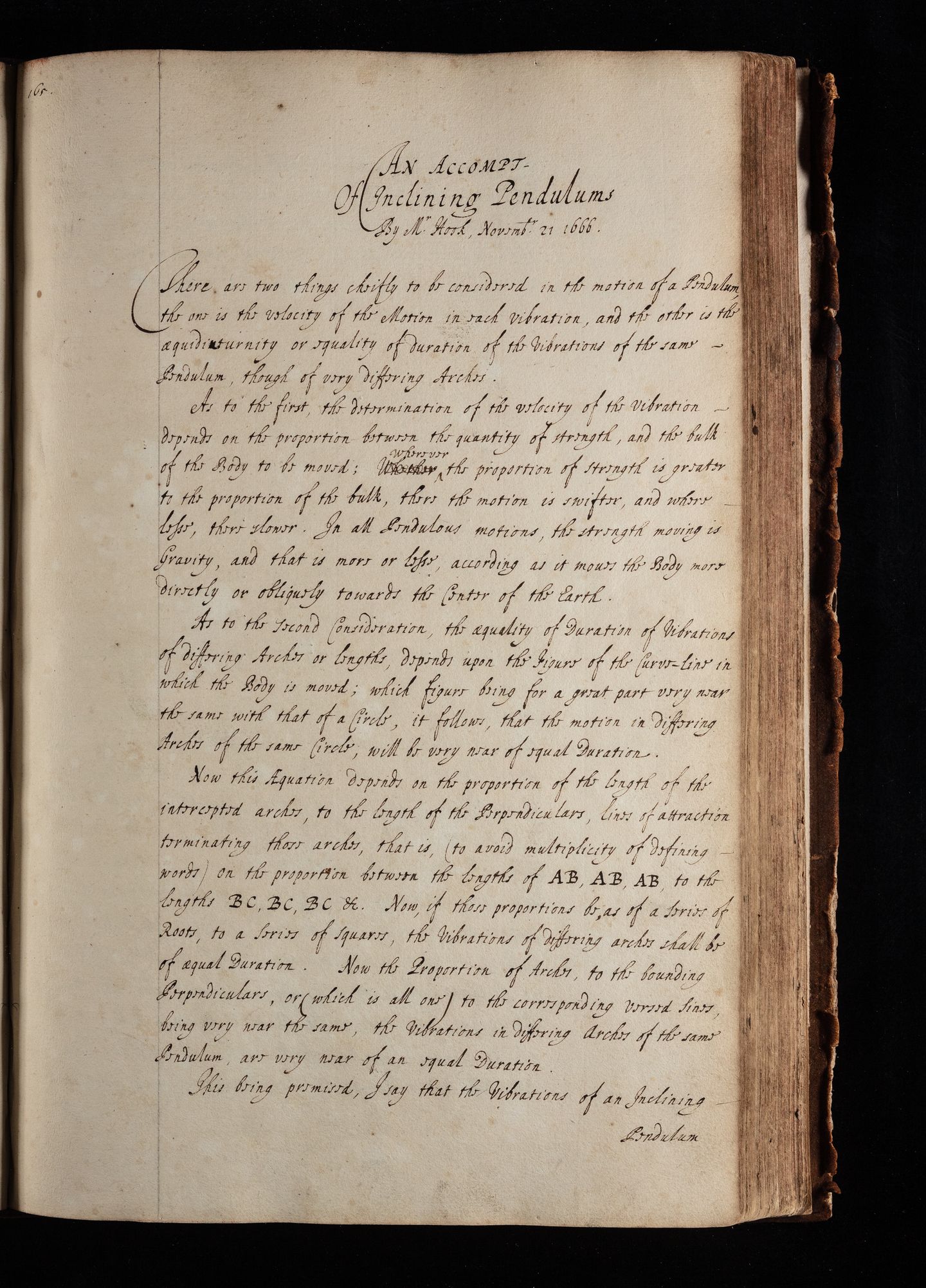 'An Accompt - Of Inclining Pendulums' by Robert Hooke | The Royal ...