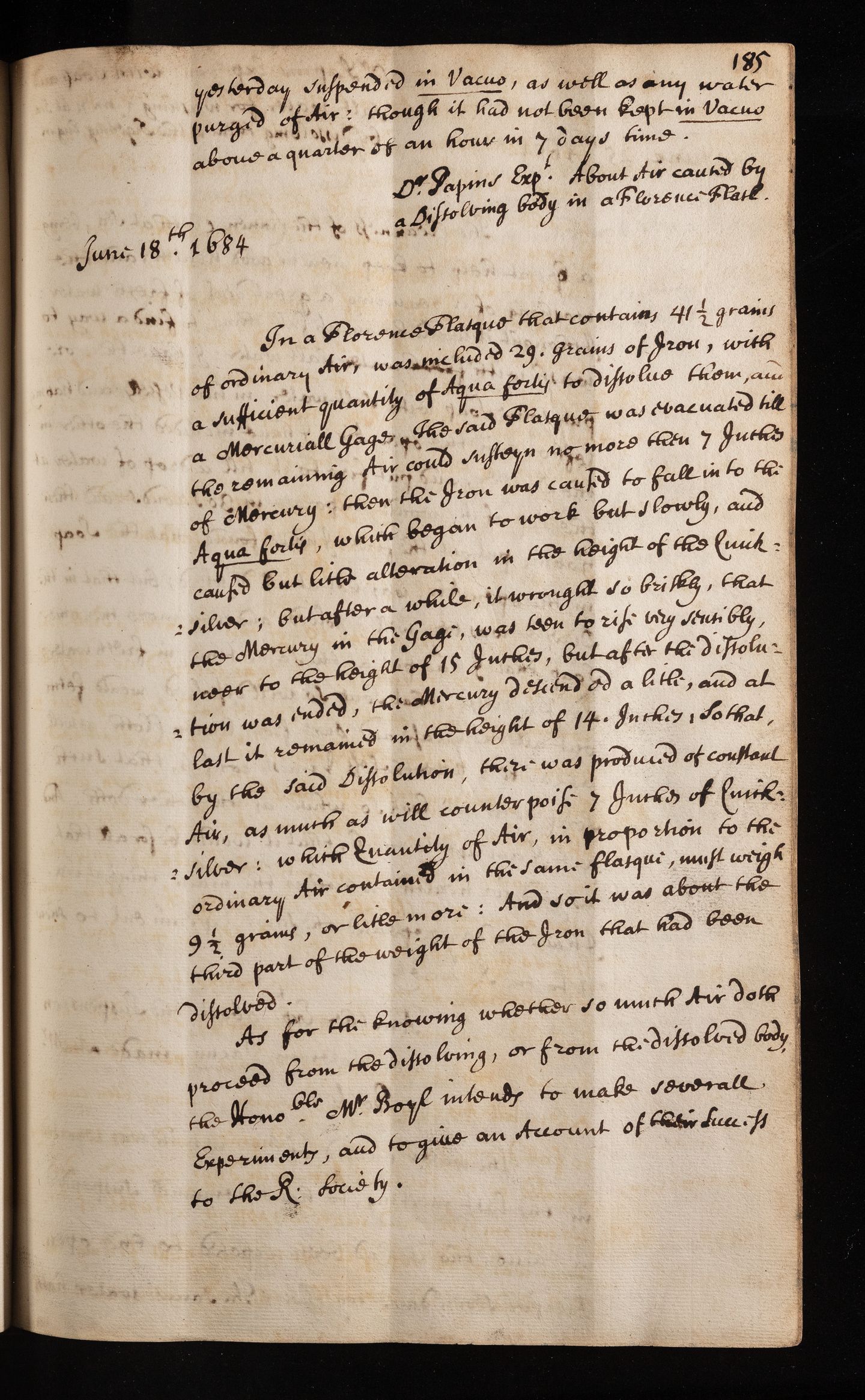 'Dr Papin's Experiment About air caused by a Dissolving body in a ...