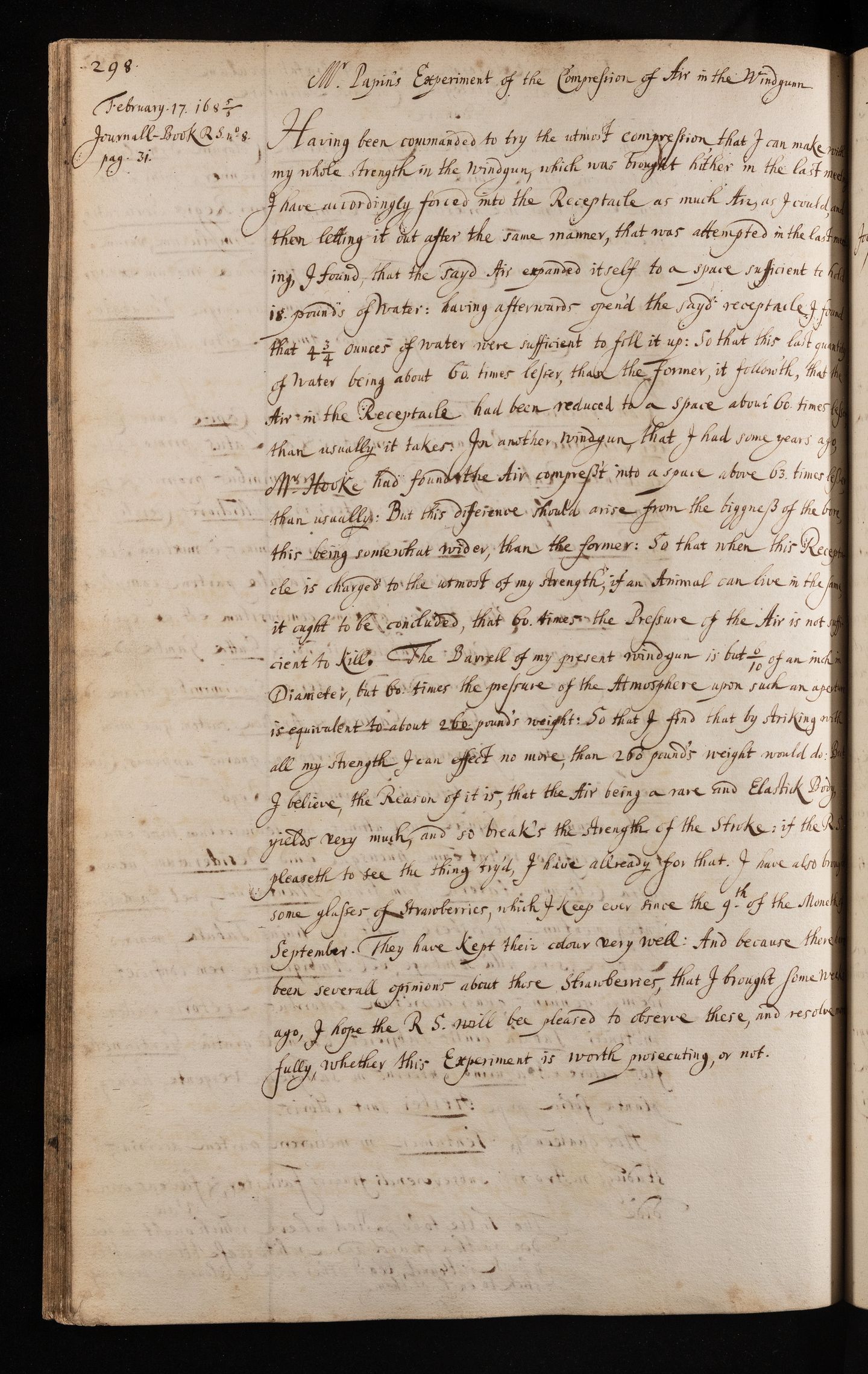 'Mr Papin's Experiment of the Compression of Air in the Windgun' | The ...