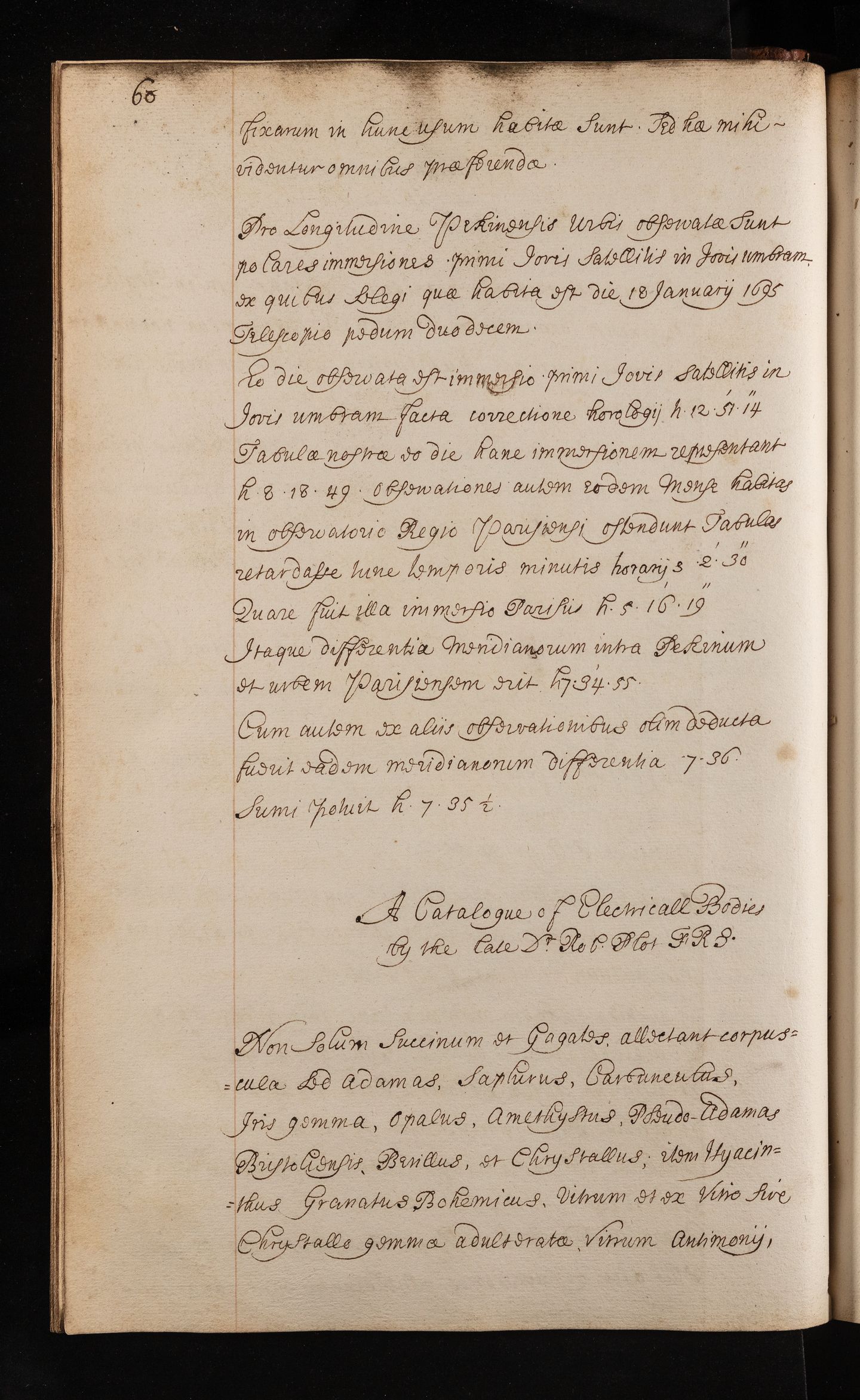 'A Catalogue of Electricall Bodies' by the late Dr Robert Plot | The ...