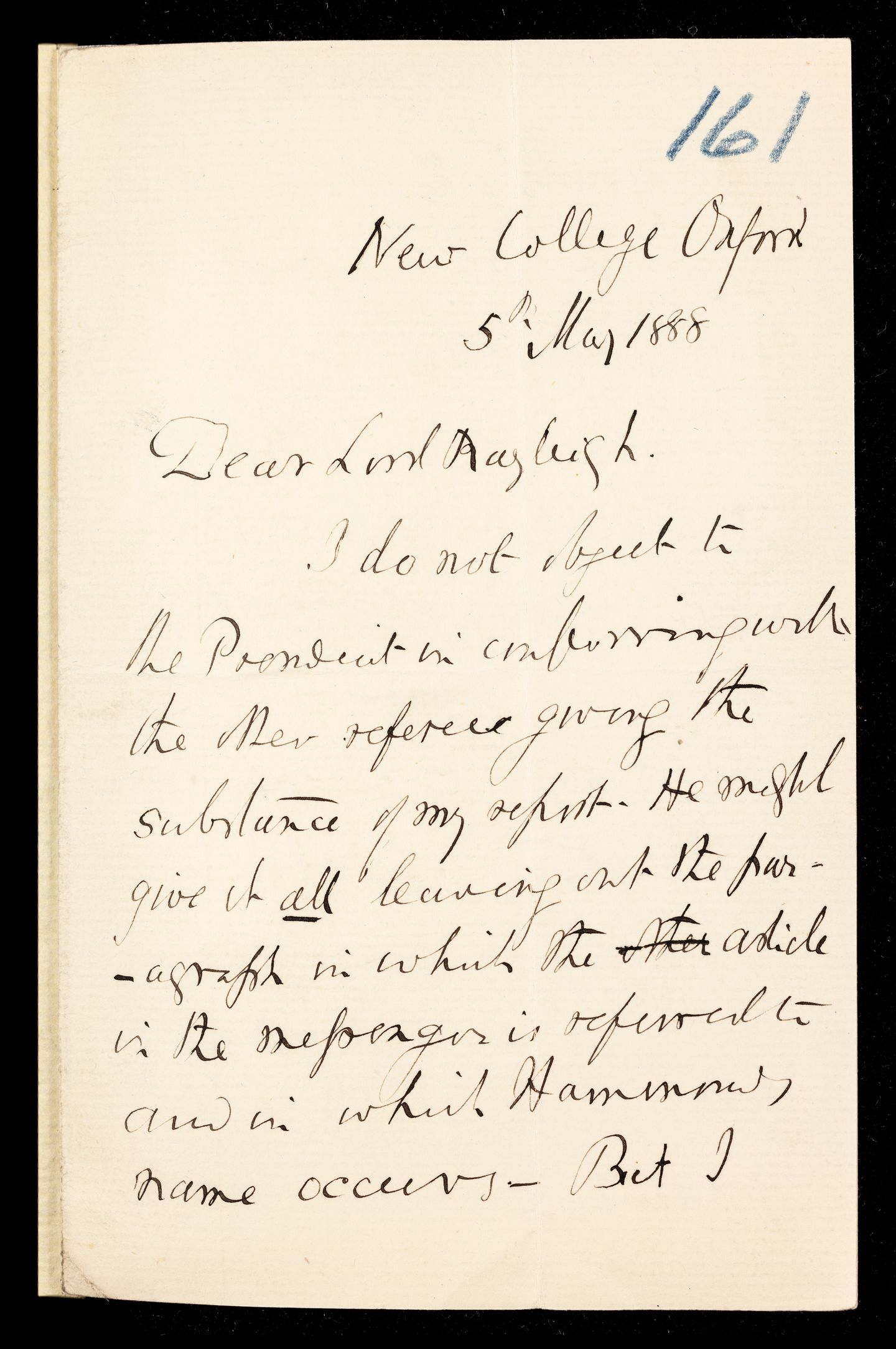 Second letter from James Joseph Sylvester, to John William Strutt, 3rd ...