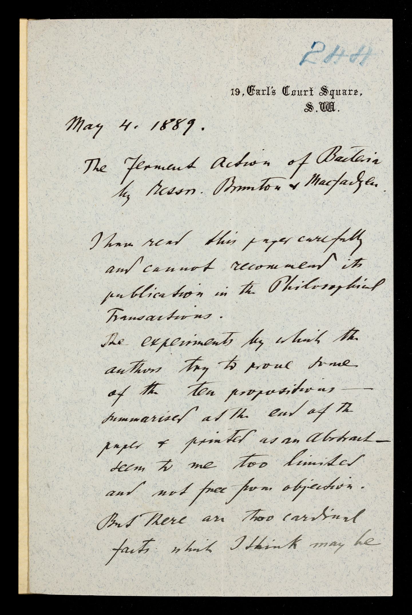 Second referee's report by Edward Emanuel Klein, on a paper 'The ...