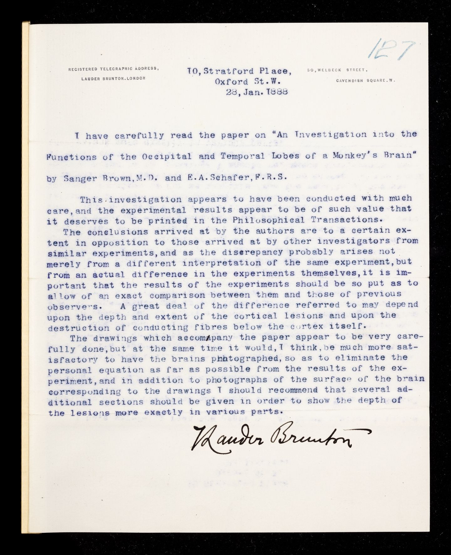 Referee's report by Thomas Lauder Brunton, on a paper 'An investigation ...