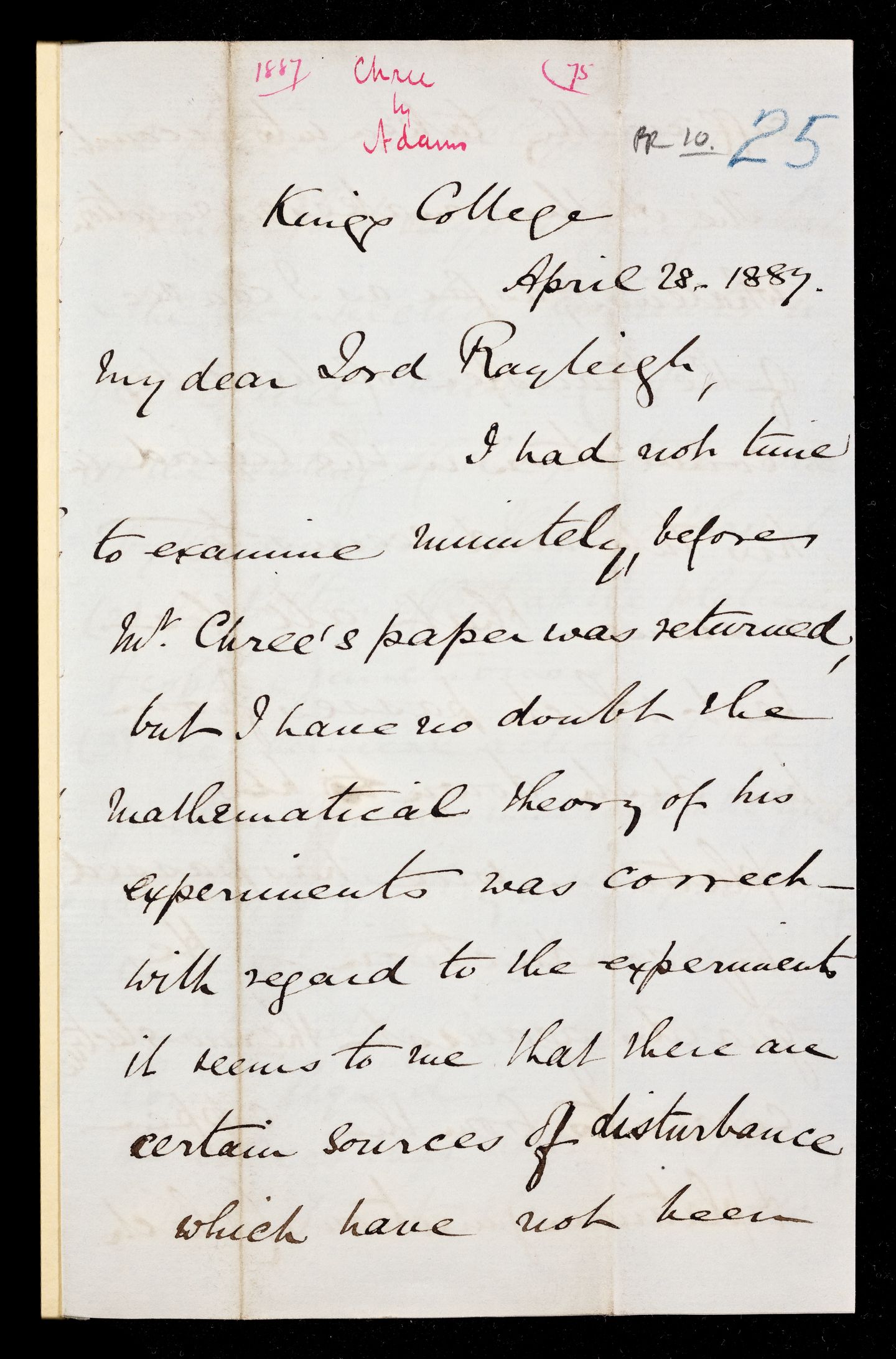 Referee's report by William Grylls Adams, on a paper 'Conduction of ...