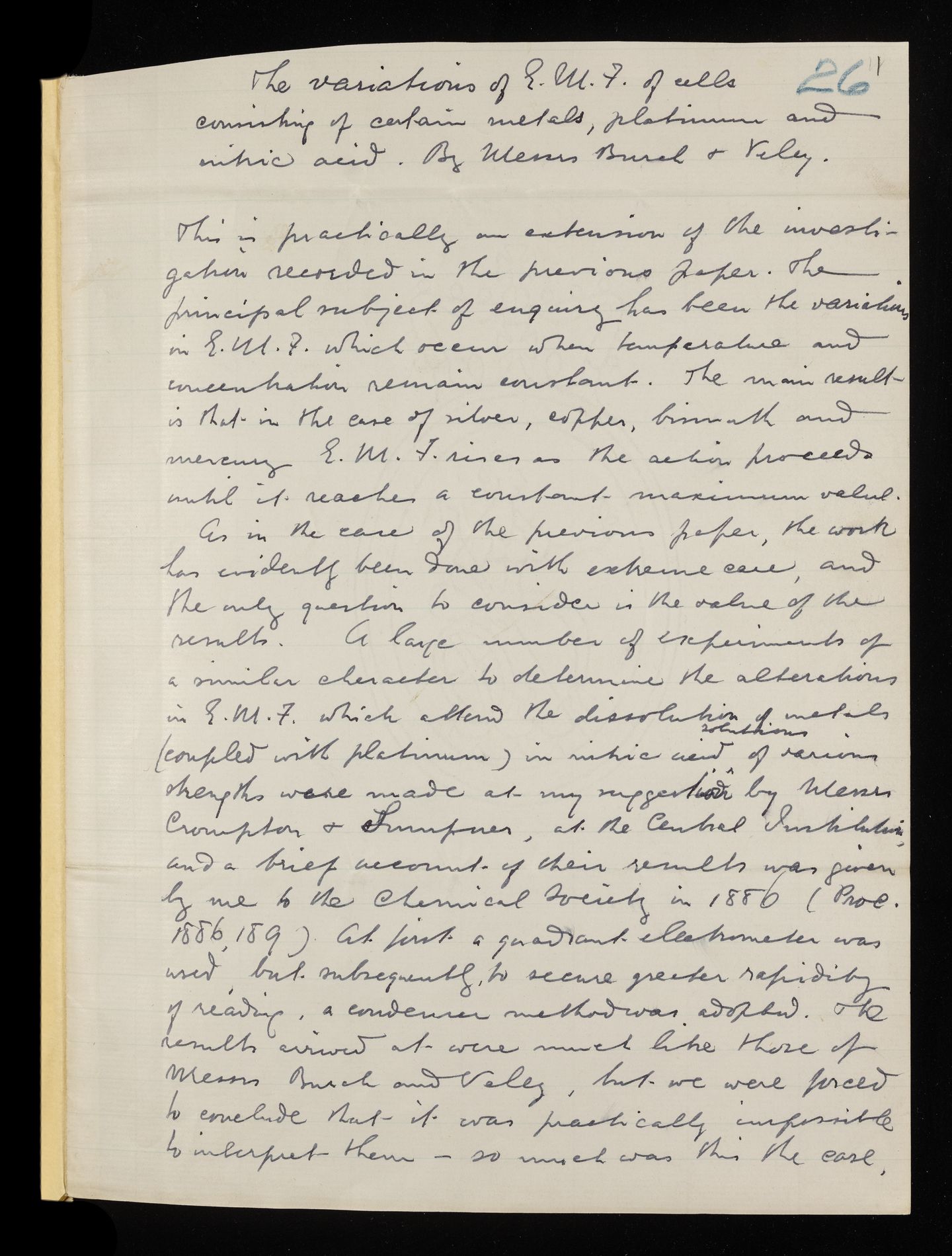 Referee's report by Henry Edward Armstrong, on a paper 'The variations ...