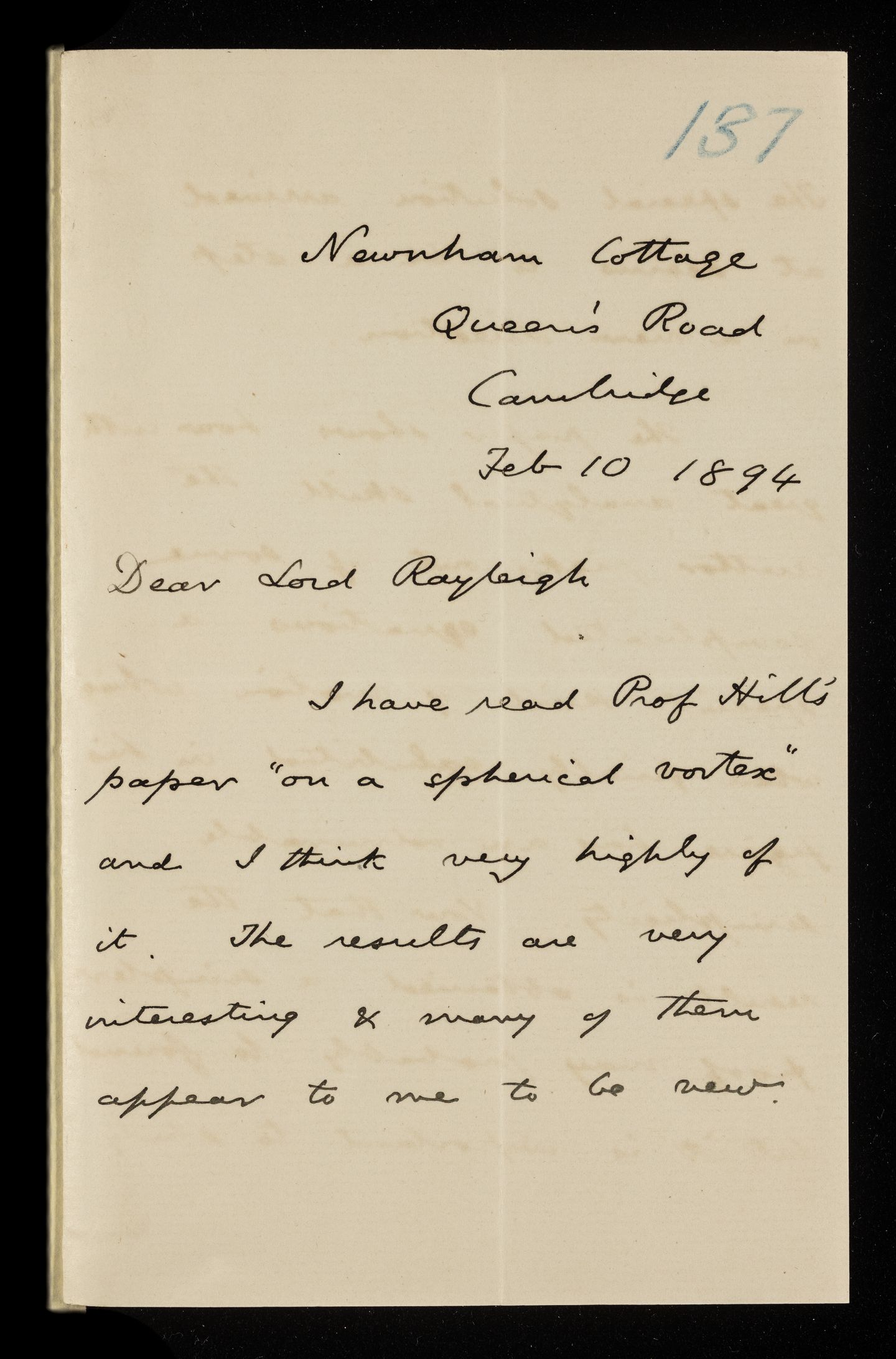 Referee's report by Edward John Routh, on a paper 'On a spherical ...