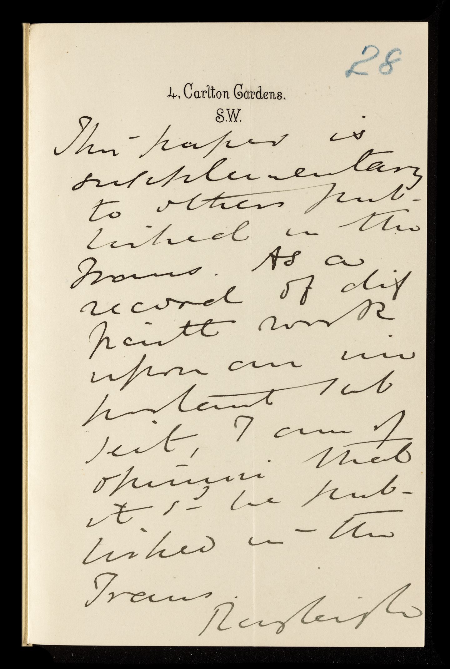 Referee's report by John William Strutt, 3rd Baron Rayleigh, on a paper ...