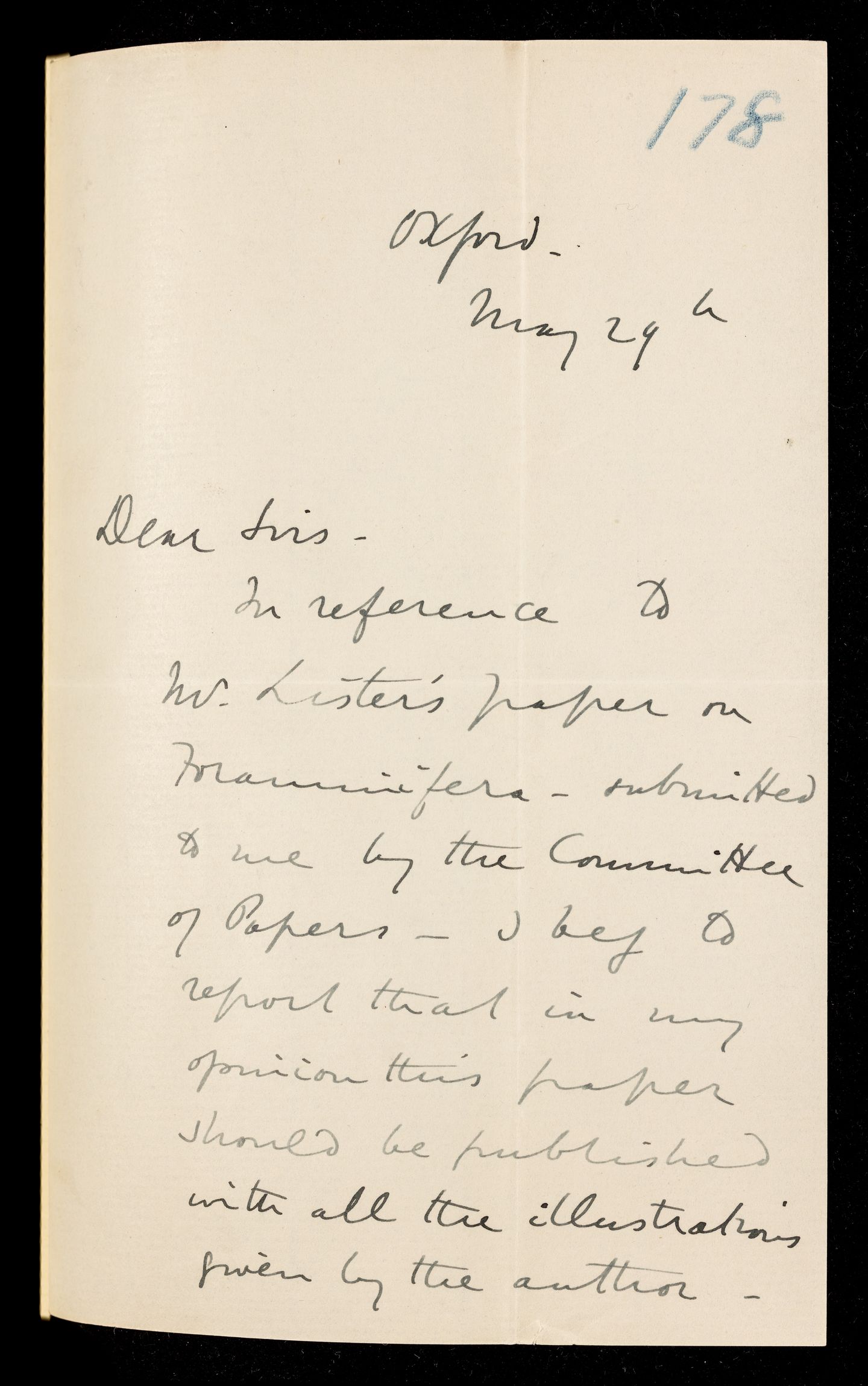 Referee's report by Edwin Ray Lankester, on a paper 'Contributions to ...