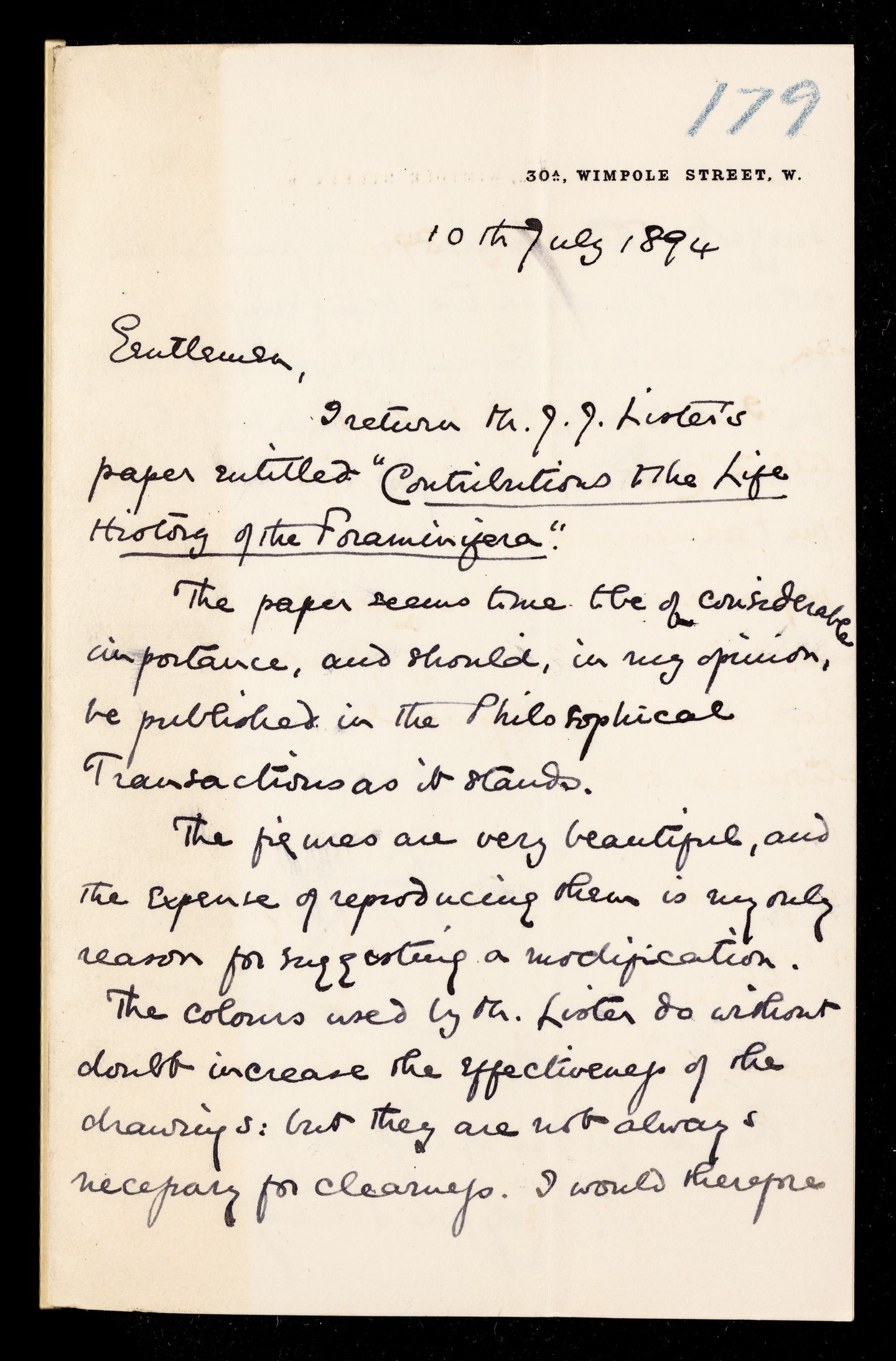 Referee's report by Walter Frank Raphael Weldon, on a paper ...