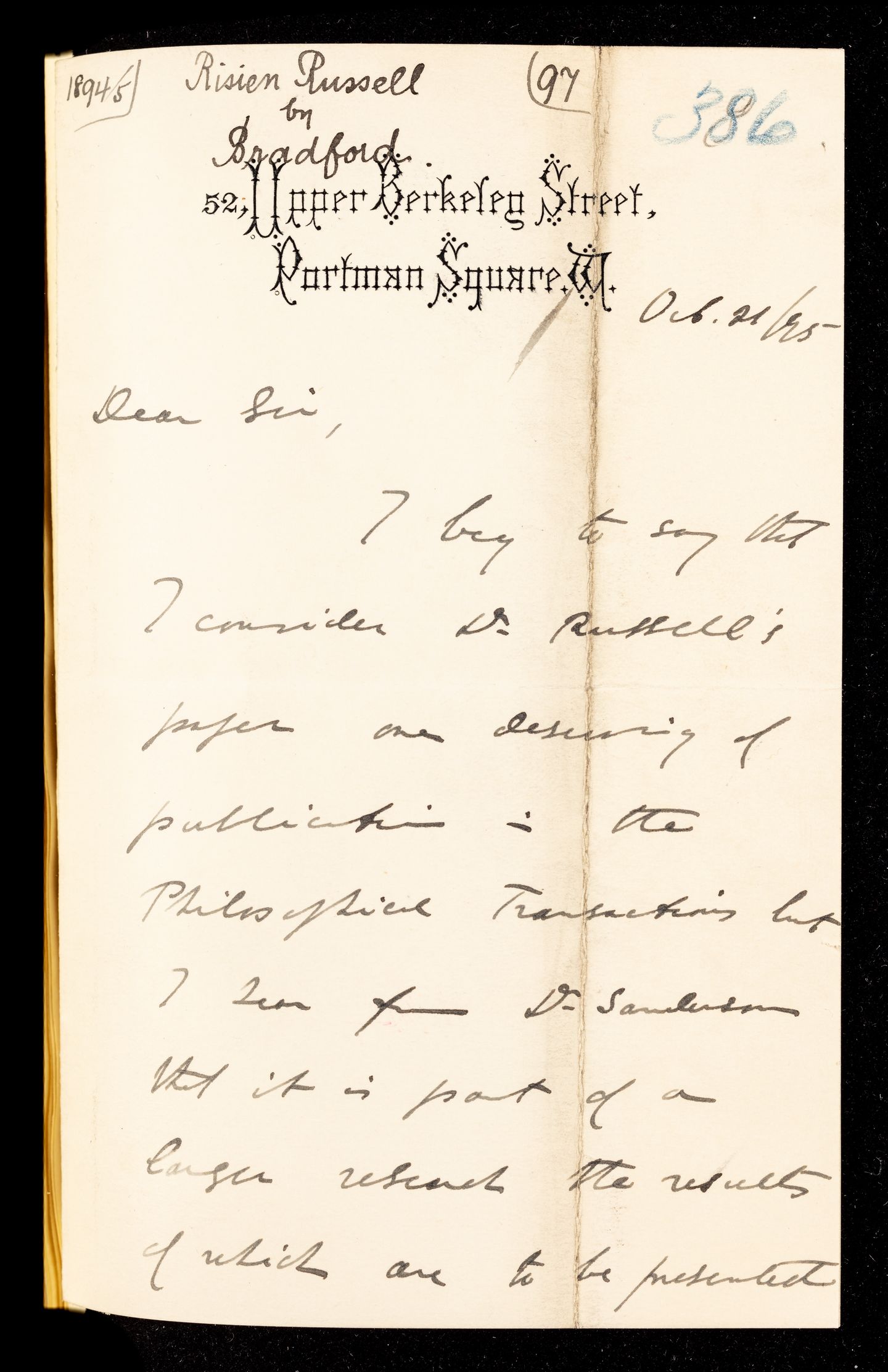 Referee's report by John Rose Bradford, on a paper 'The influence of ...