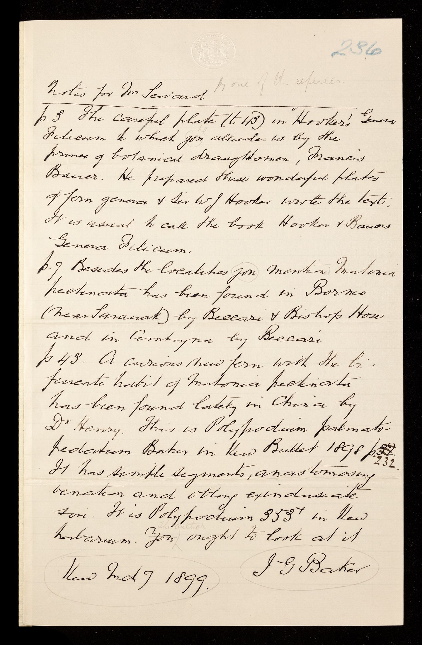 Detailed referee's report by John Gilbert Baker, on a paper 'On the ...