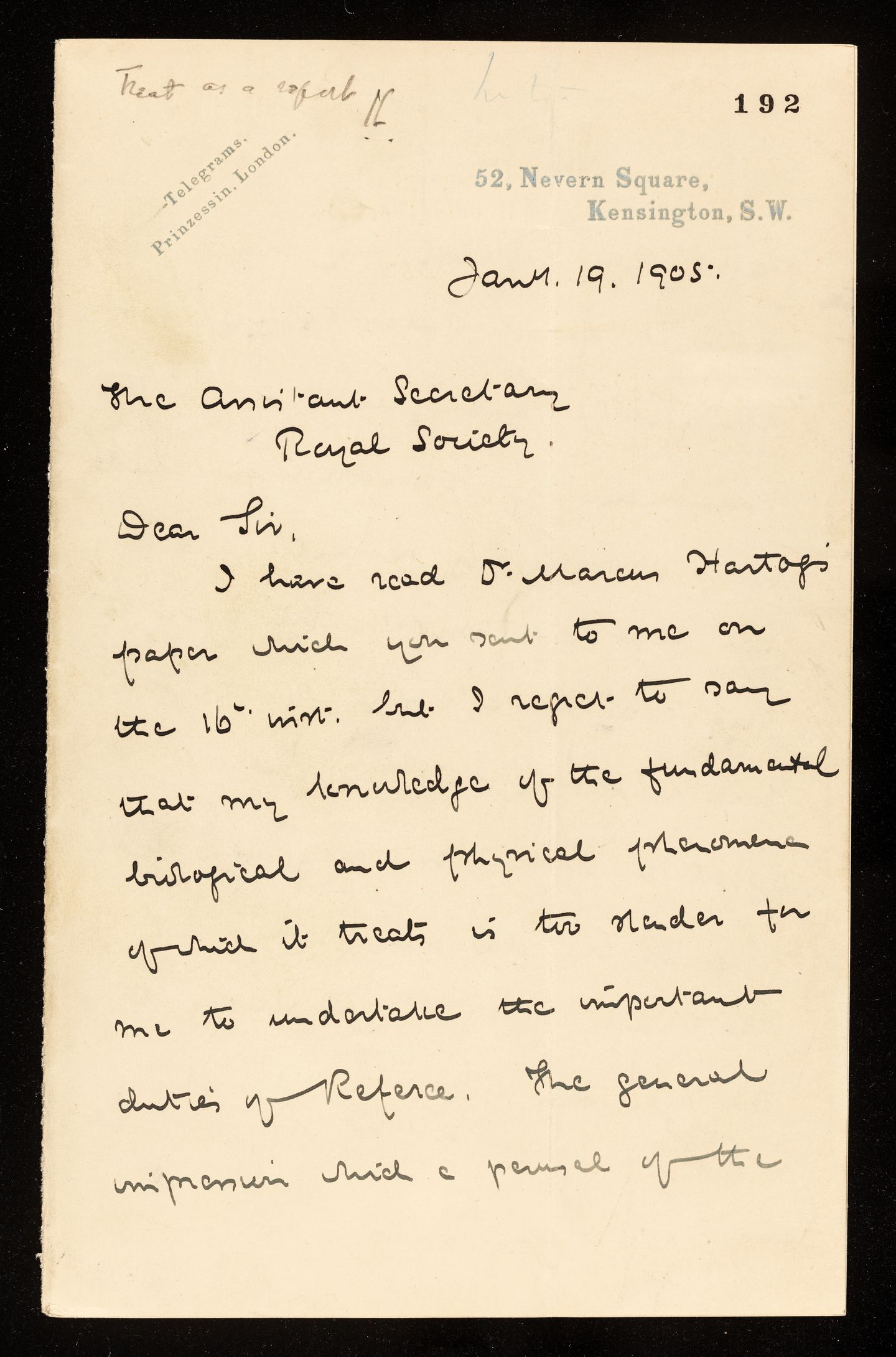 Referee's report by Horace Tabberer Brown, on a paper 'The dual force ...