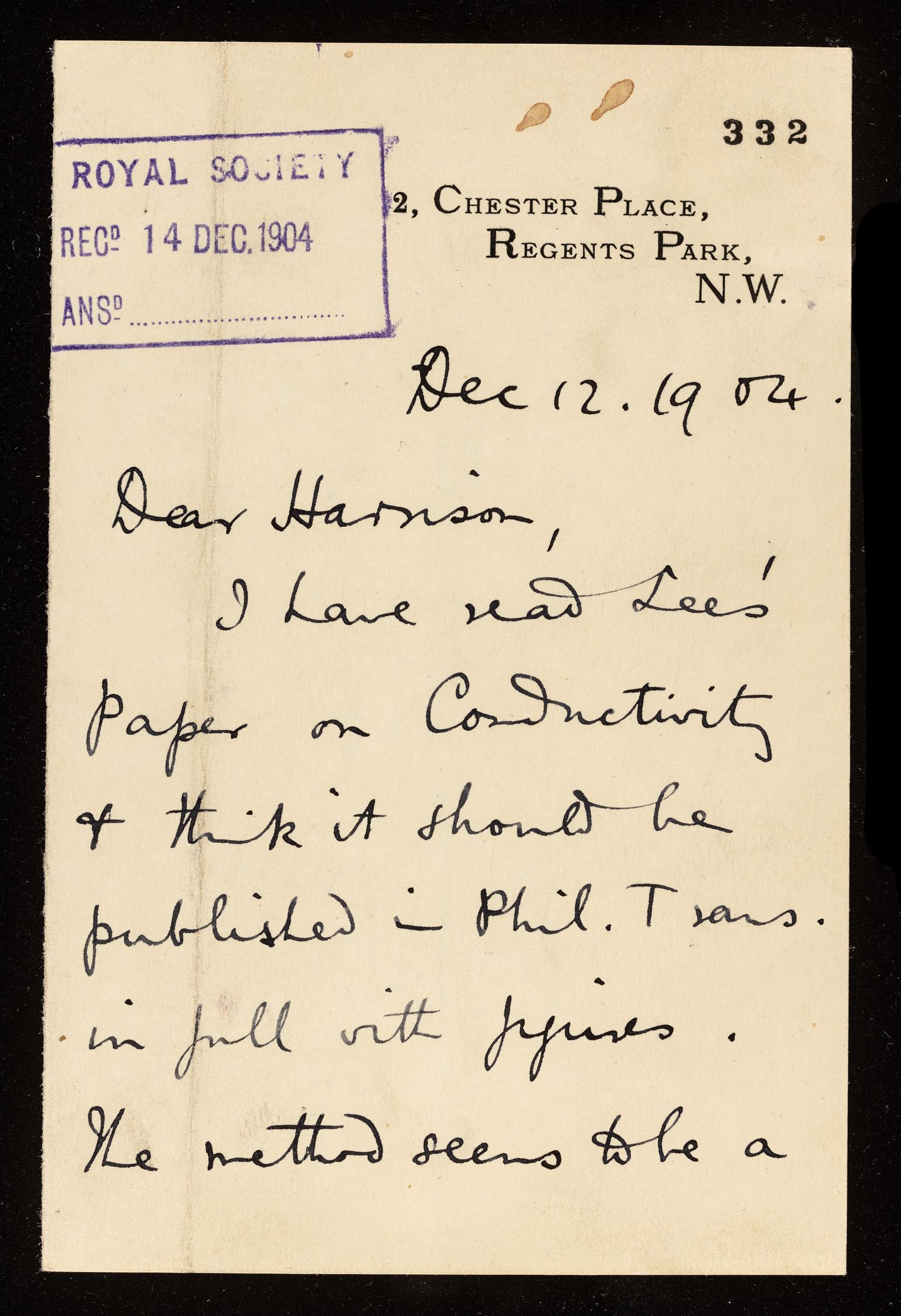 Referee's report by Hugh Longbourne Callendar, on a paper 'Effects of ...