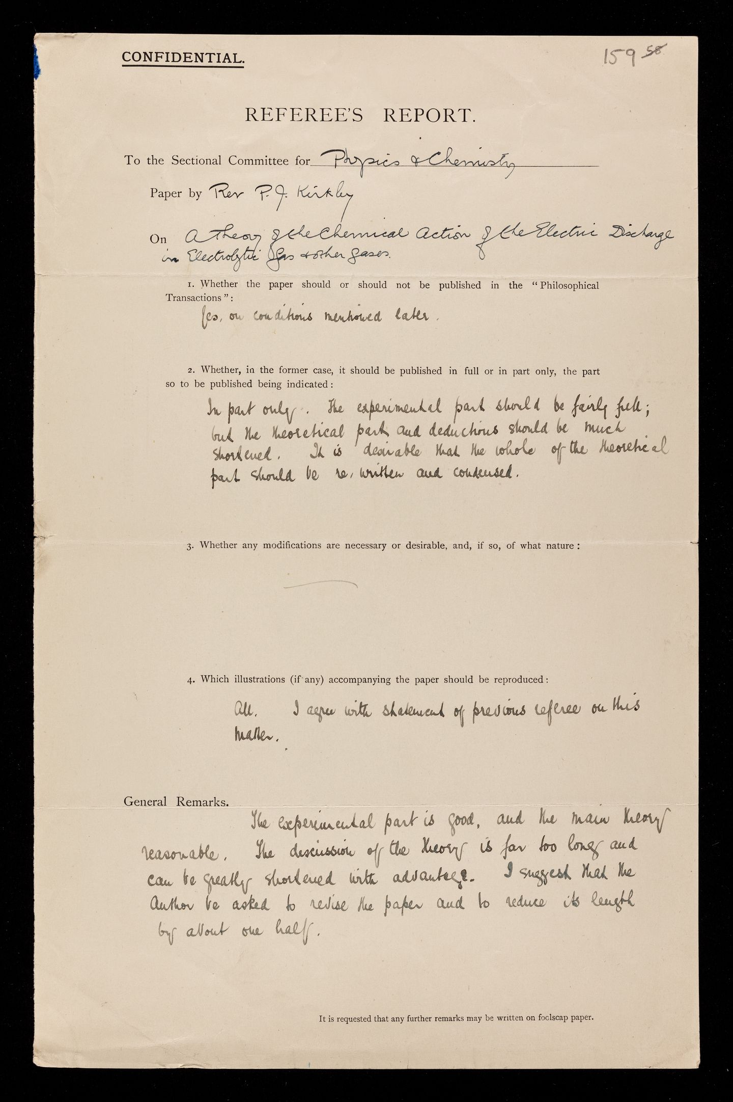 Referee's report by Ernest Rutherford, on a paper 'A theory of the ...
