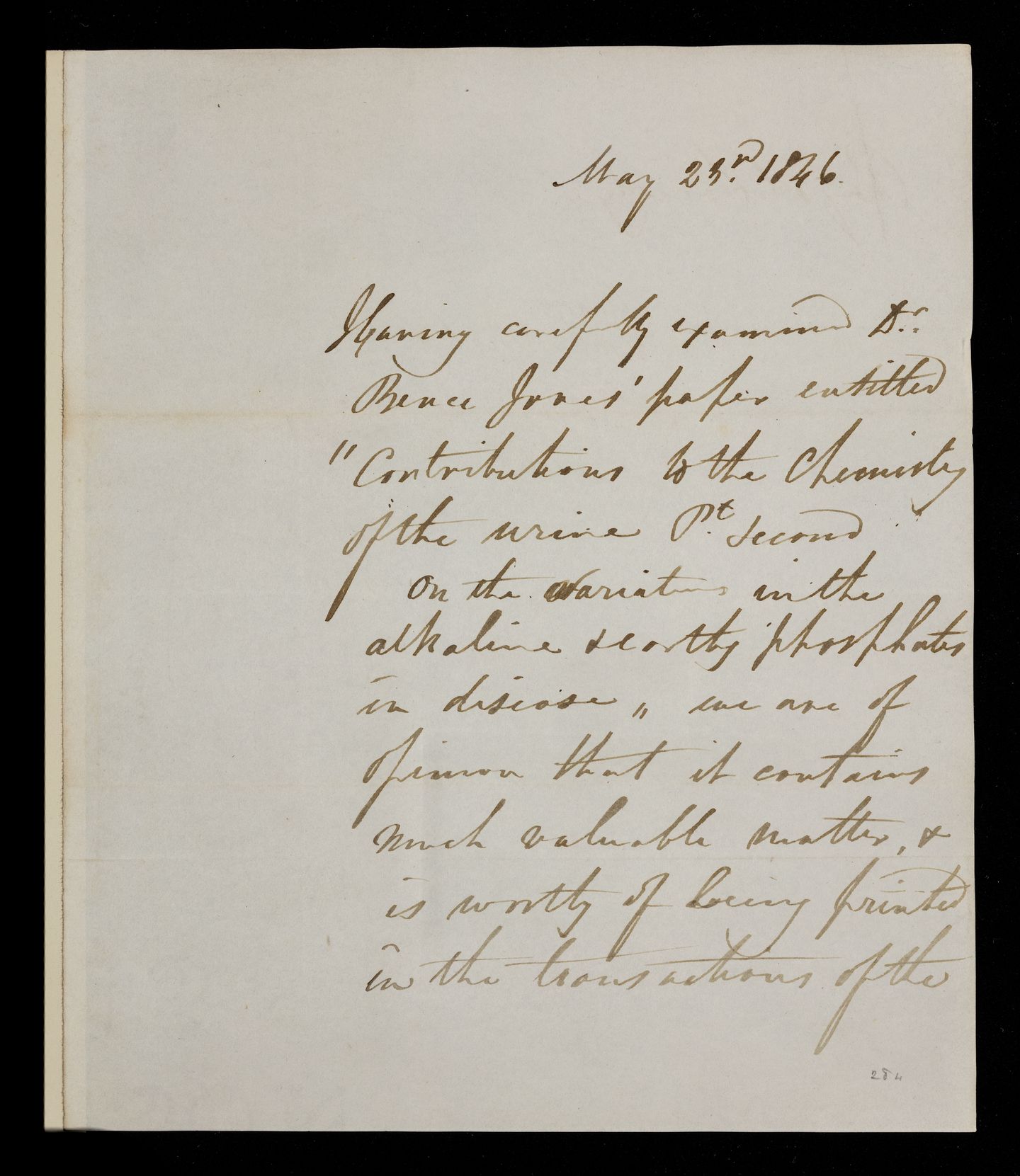 Referee's report by George Leith Roupell and George Owen Rees ...