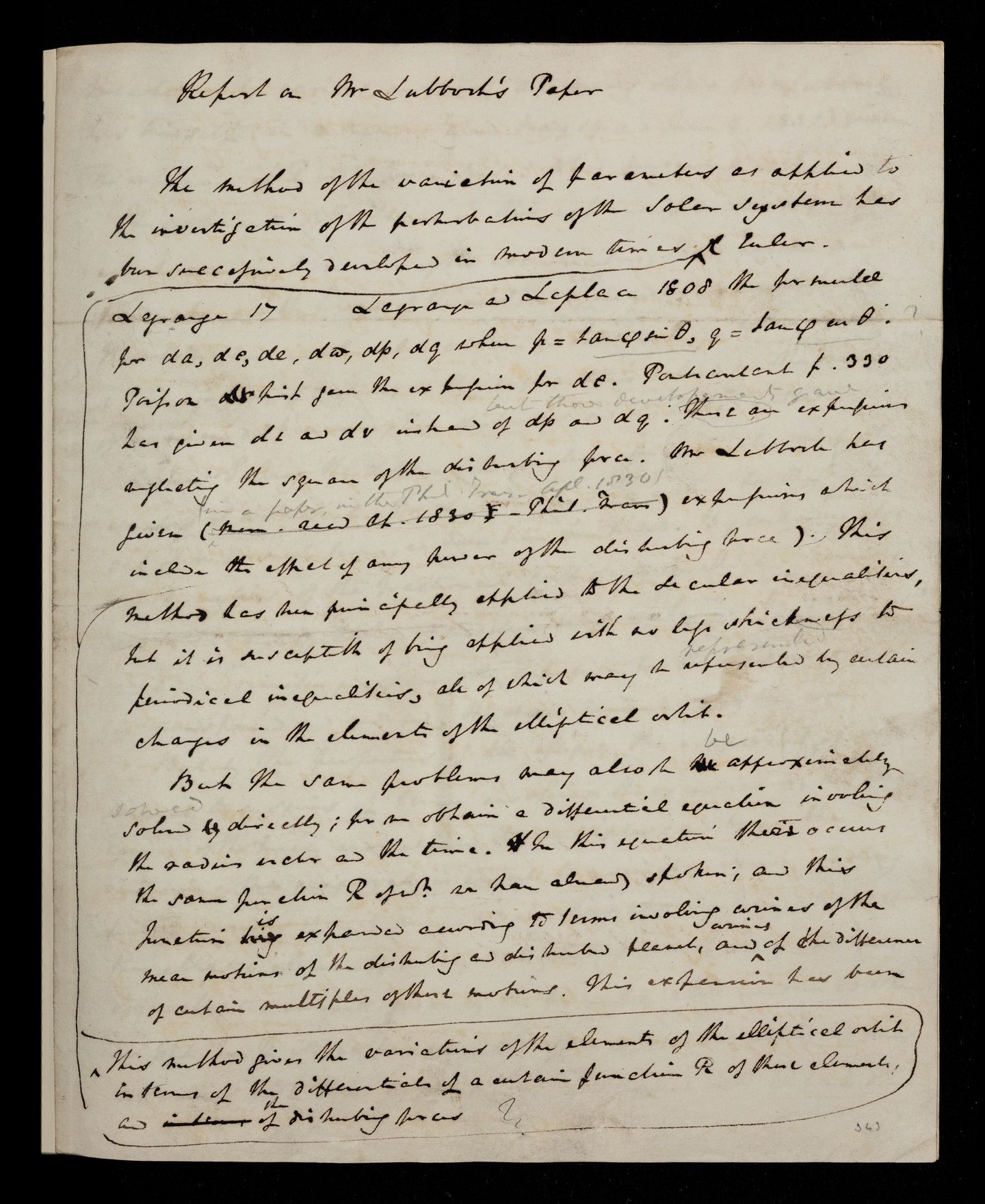 Referee's report by William Whewell, George Peacock and Henry Coddington, on a paper 'Researches ...