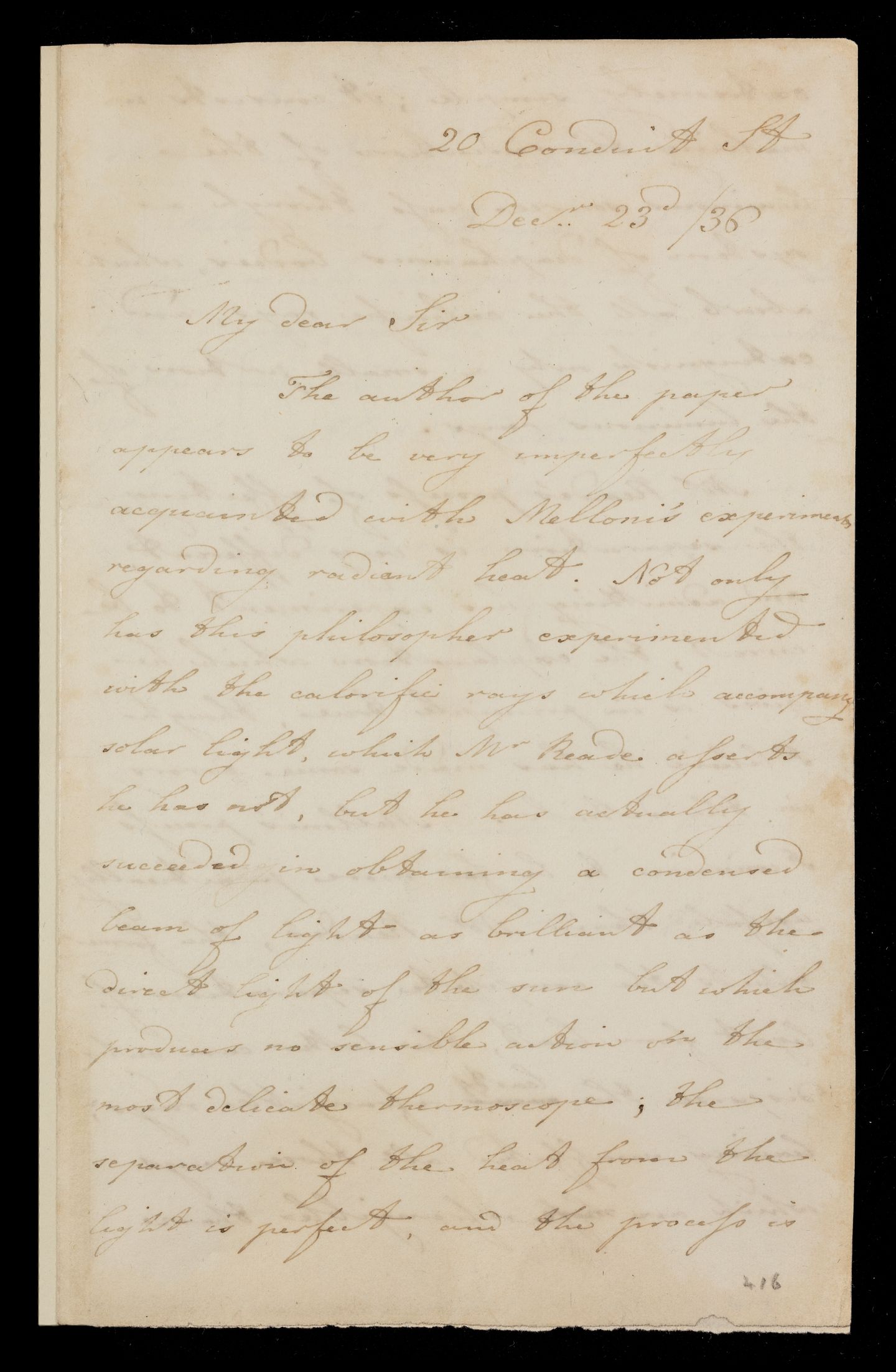 Referee's report by Charles Wheatstone, on a paper 'Observations and ...