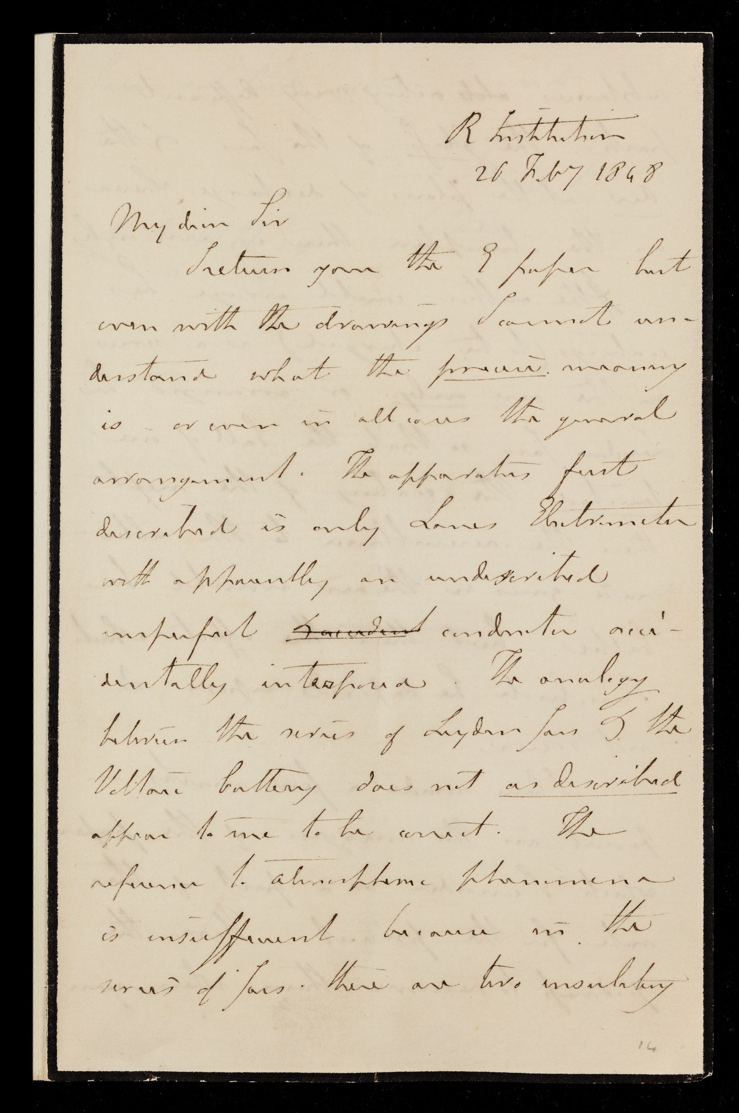 Referee's report by Michael Faraday, on a paper 'On the disruptive ...