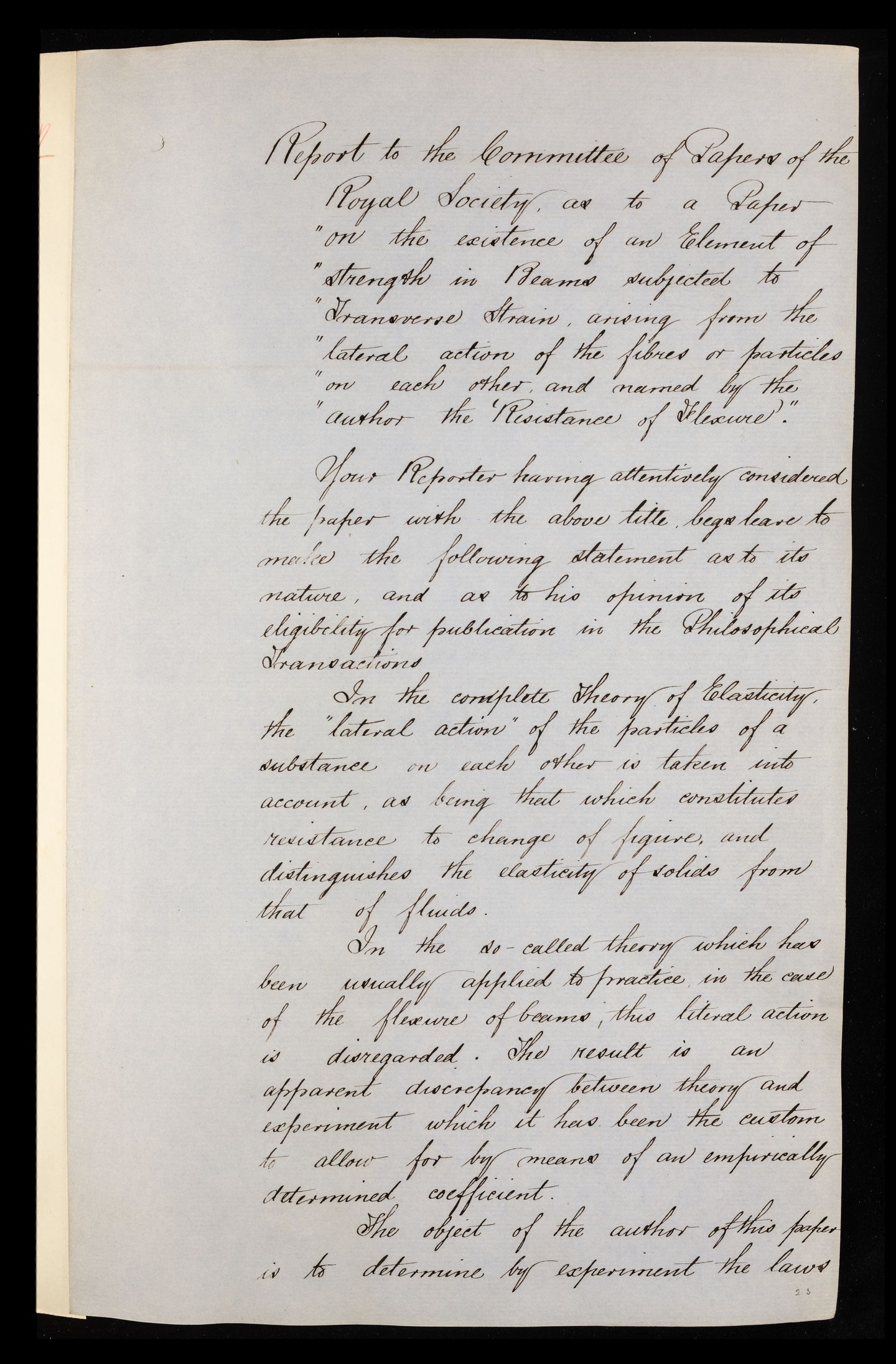 Referee's report by William John Macquorn Rankine, on a paper 'On the ...