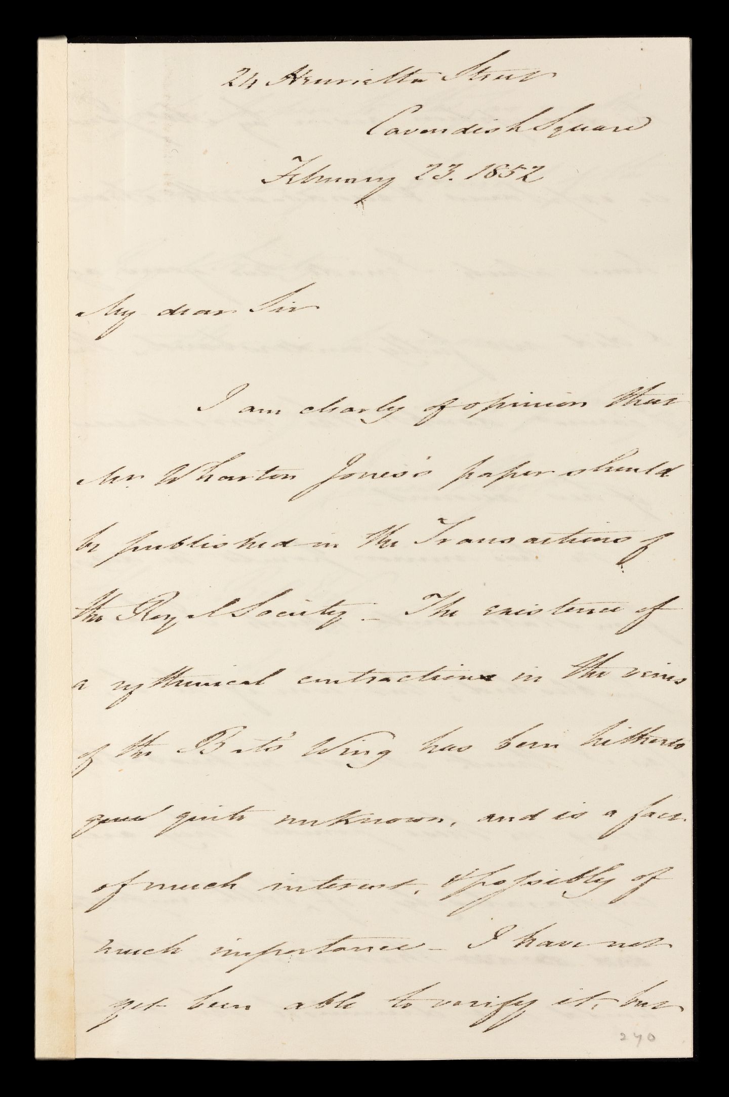 Referee's report by James Paget, on a paper 'Discovery that the veins ...