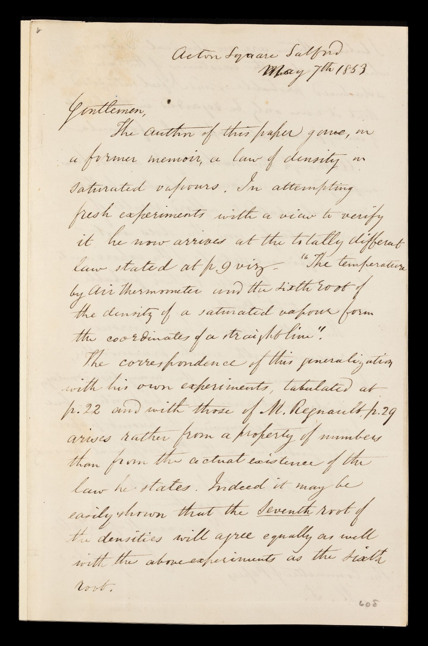 Referee's report by James Prescott Joule, on a paper 'On a general law ...