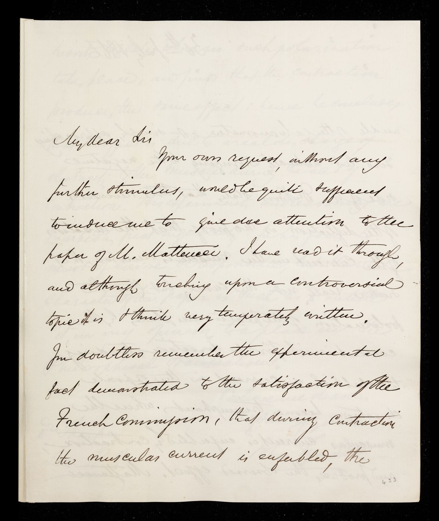 Referee's report by John Tyndall, on a paper 'Electro-physiological ...