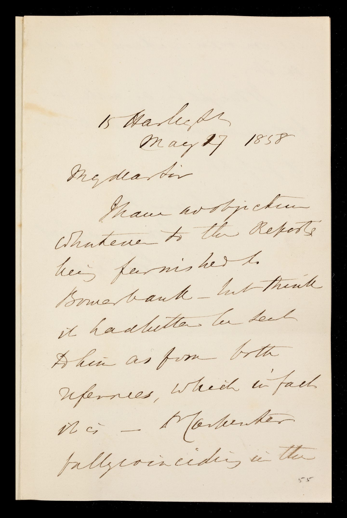 Letter from George Busk, on a paper 'On the anatomy and physiology of ...