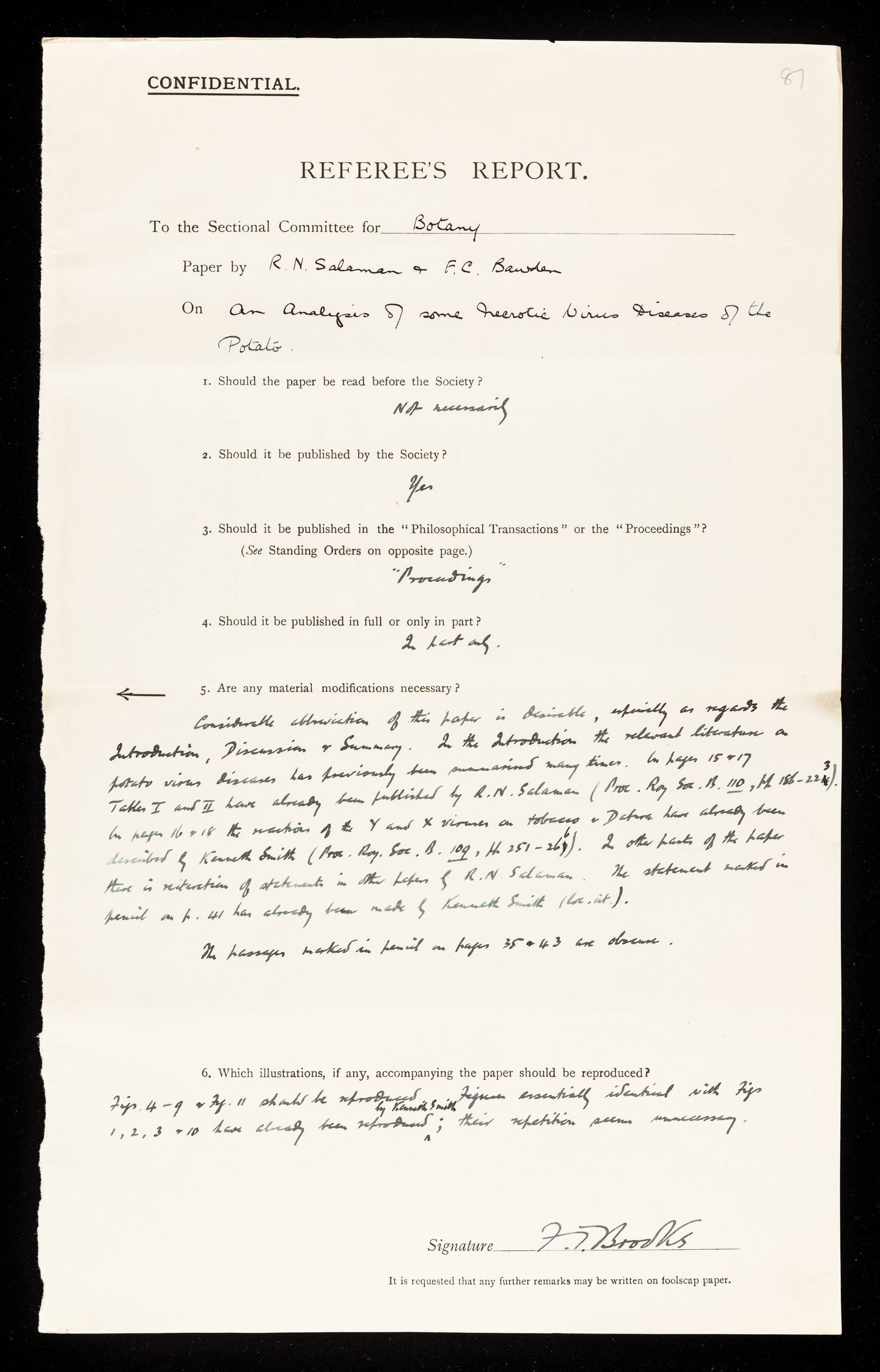 Referee's report by Frederick Tom Brooks, on a paper 'An analysis of ...