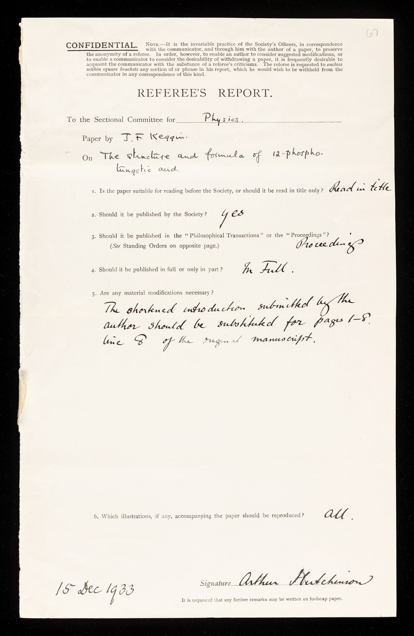 Second referee's report by Arthur Hutchinson, on a paper 'The structure ...